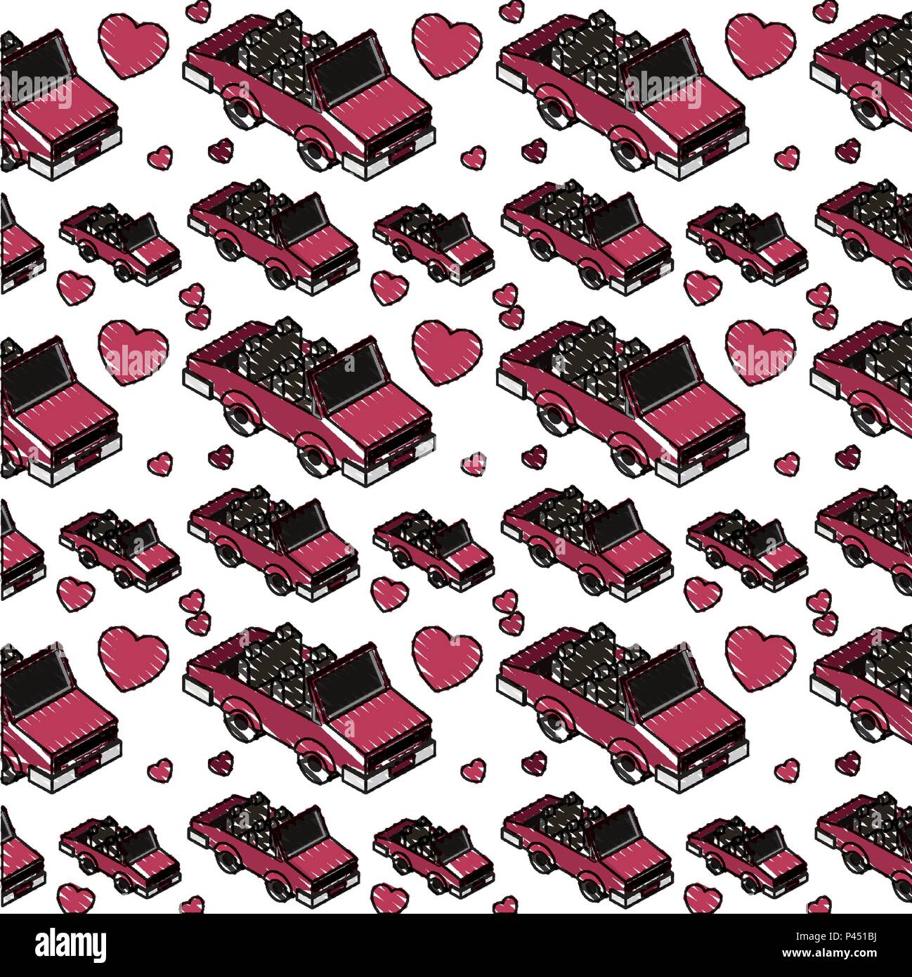 convertible car isometric pattern background Stock Vector Image & Art ...