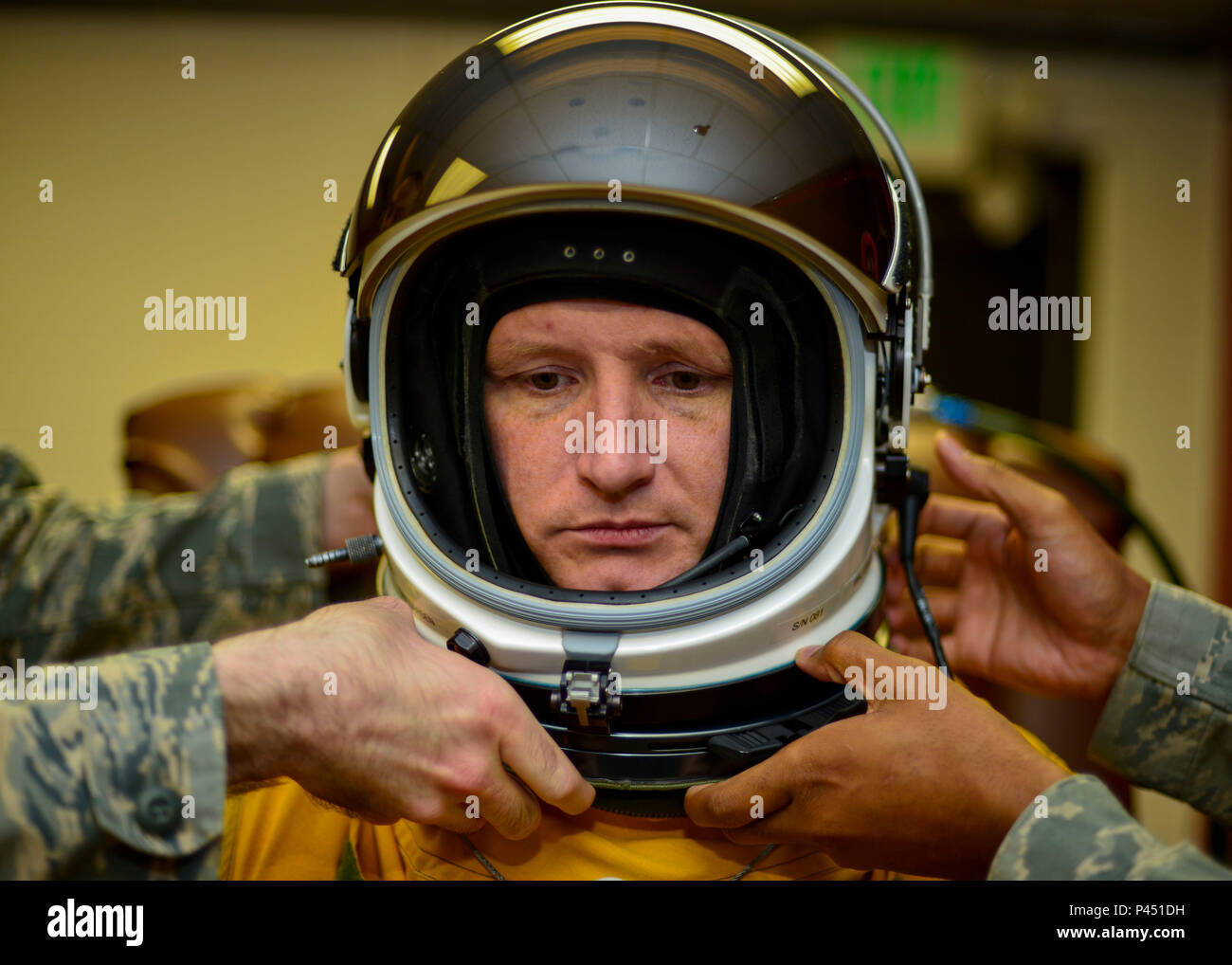 Lt. Col. Todd Larsen, 5th Reconnaissance Squadron commander, waits as ...