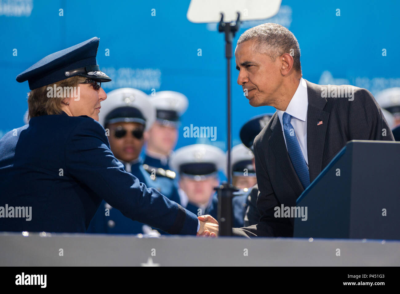 President Barack Obama, President of the United States, shakes hands ...