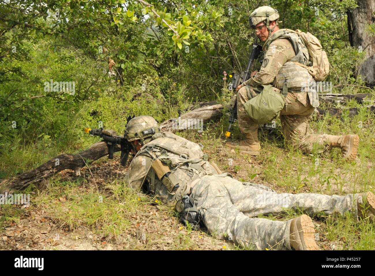 Sgt. James Hampton (right), a squad leader with Company B, 1st ...