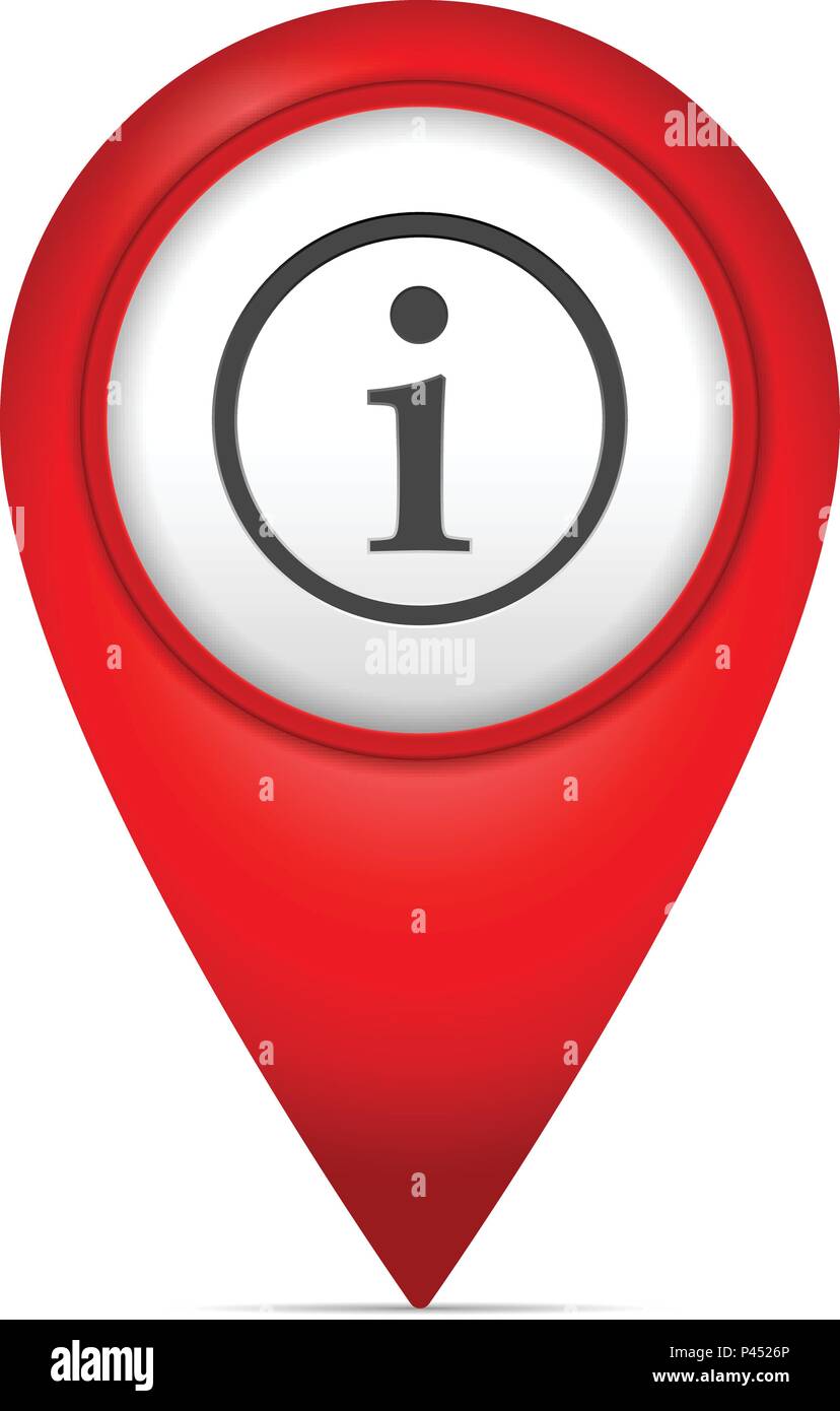 Map marker with info symbol on a white background Stock Vector Image ...