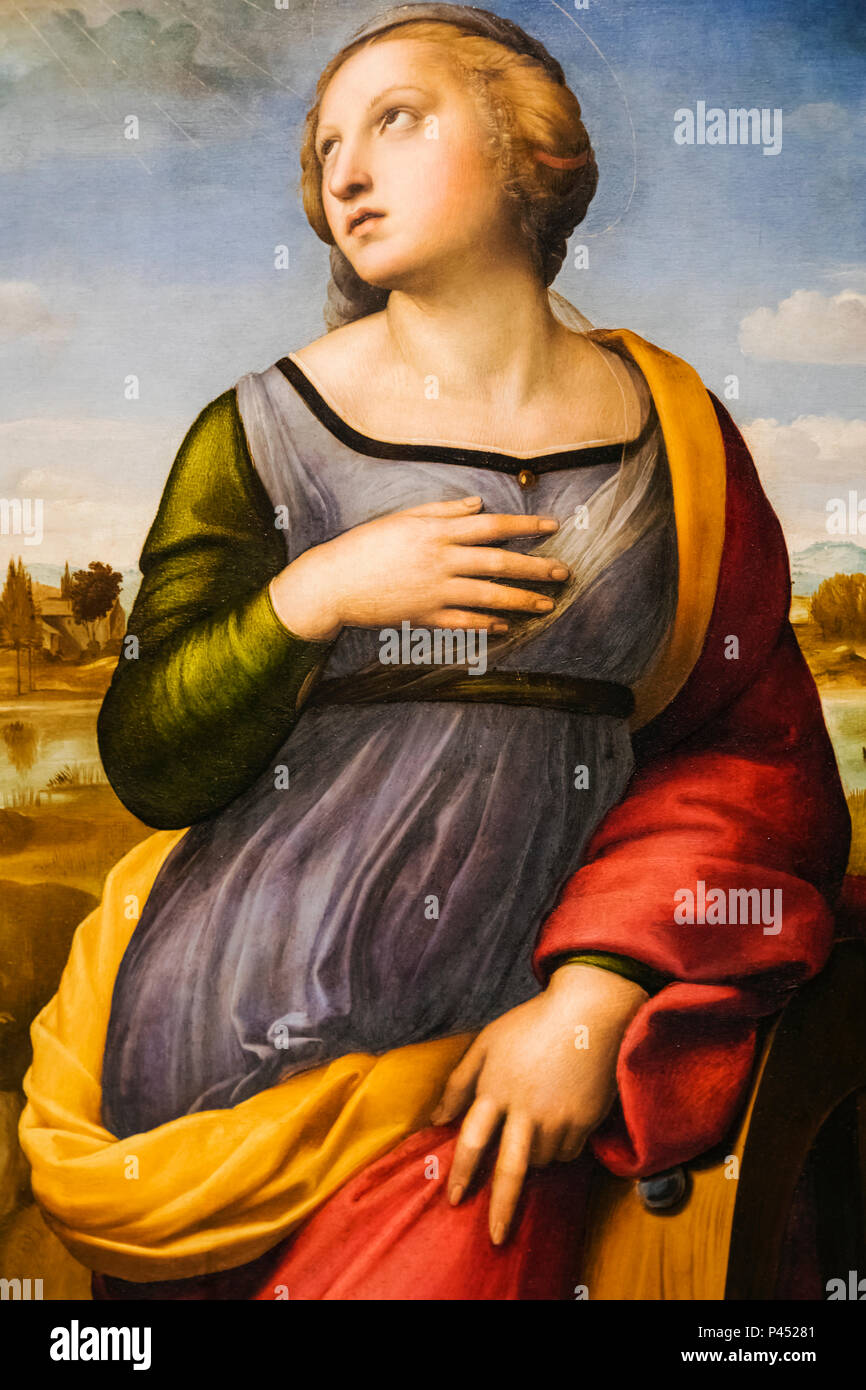 Painting of Saint Catherine of Alexandria by Raphael dated 1507 Stock ...