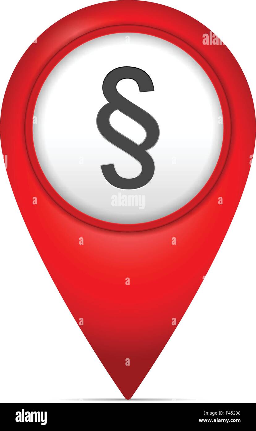 Map marker with paragraph symbol on a white background Stock Vector ...