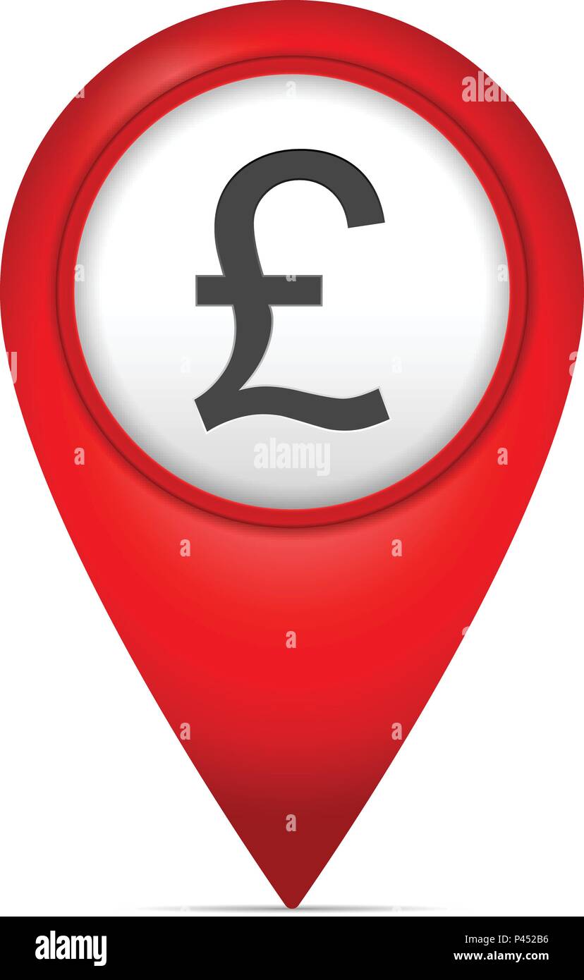 Map marker with pound symbol on a white background Stock Vector Image ...