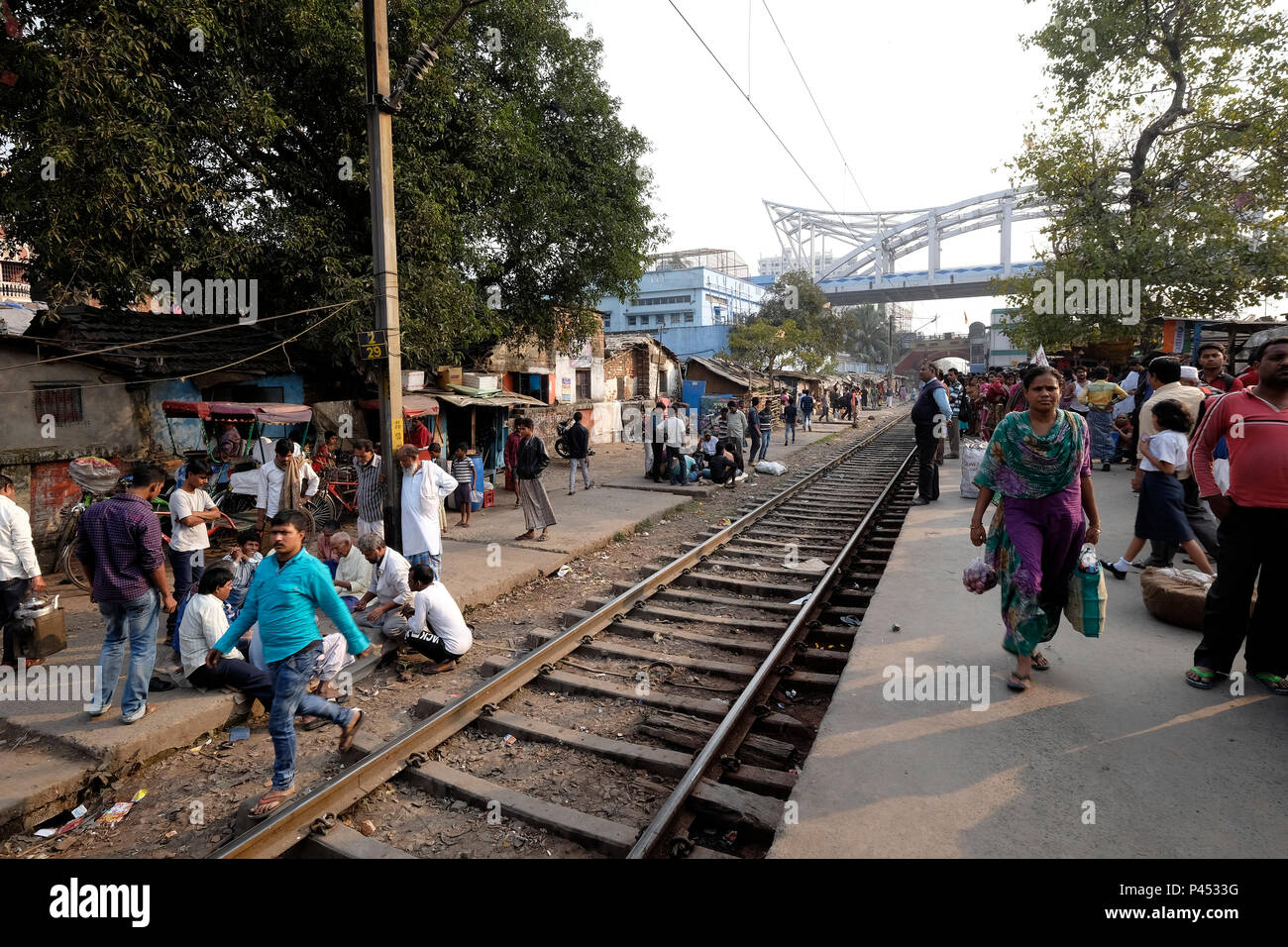 India, Kolkata, Park Circus railway station Stock Photo - Alamy