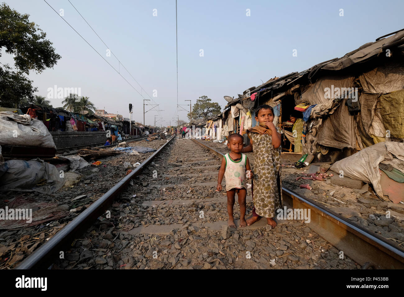 India, Kolkata, Park Circus slum Stock Photo - Alamy