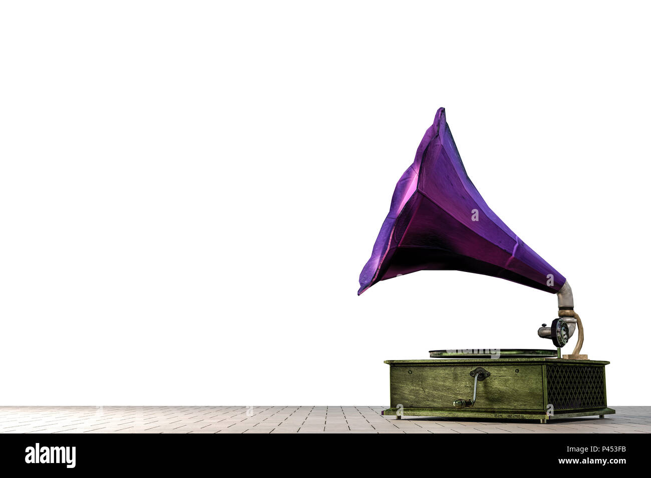 old phonograph isolated on white background 3d illustration Stock Photo ...