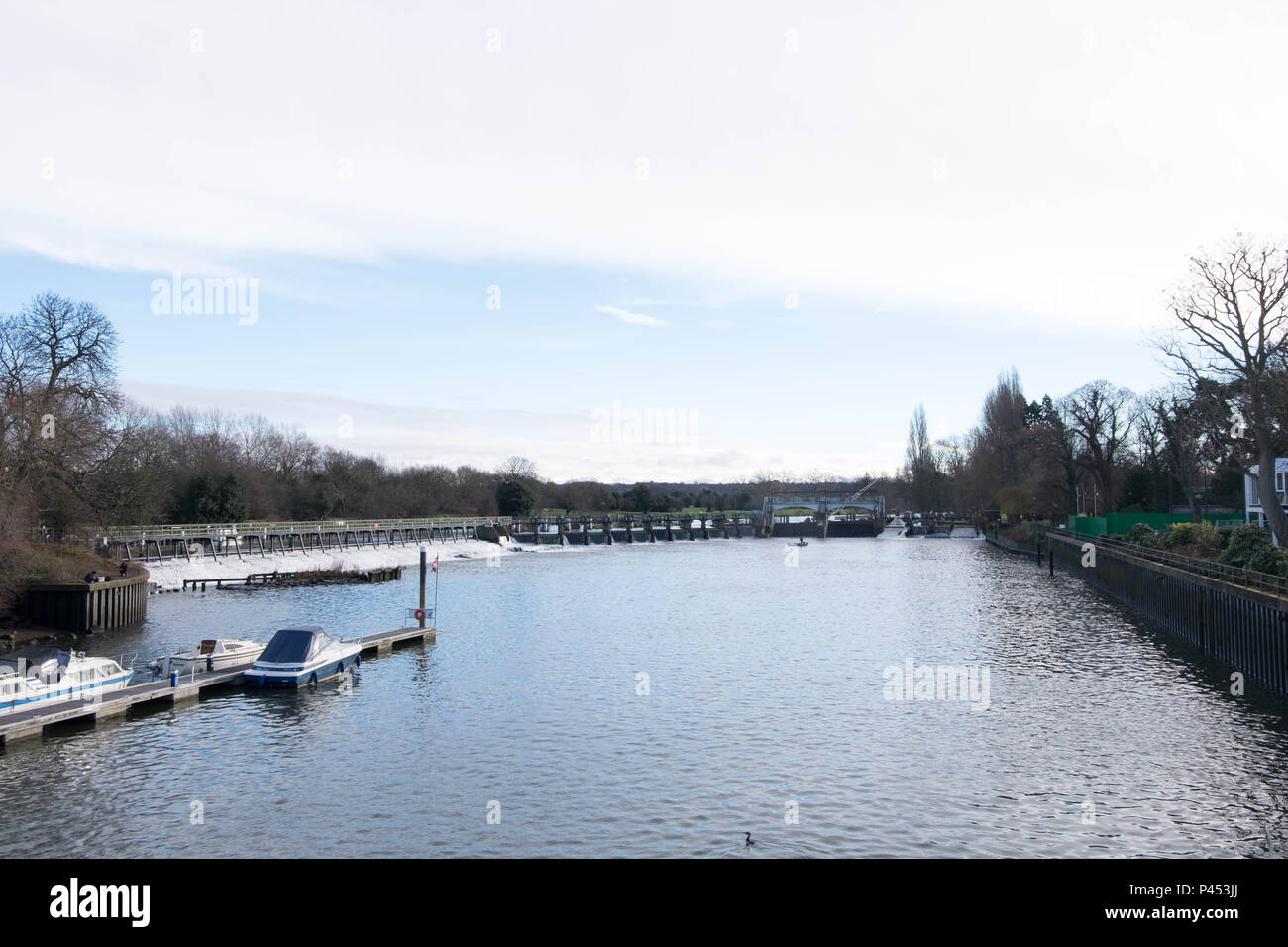 thames ditton river front river thames Stock Photo - Alamy