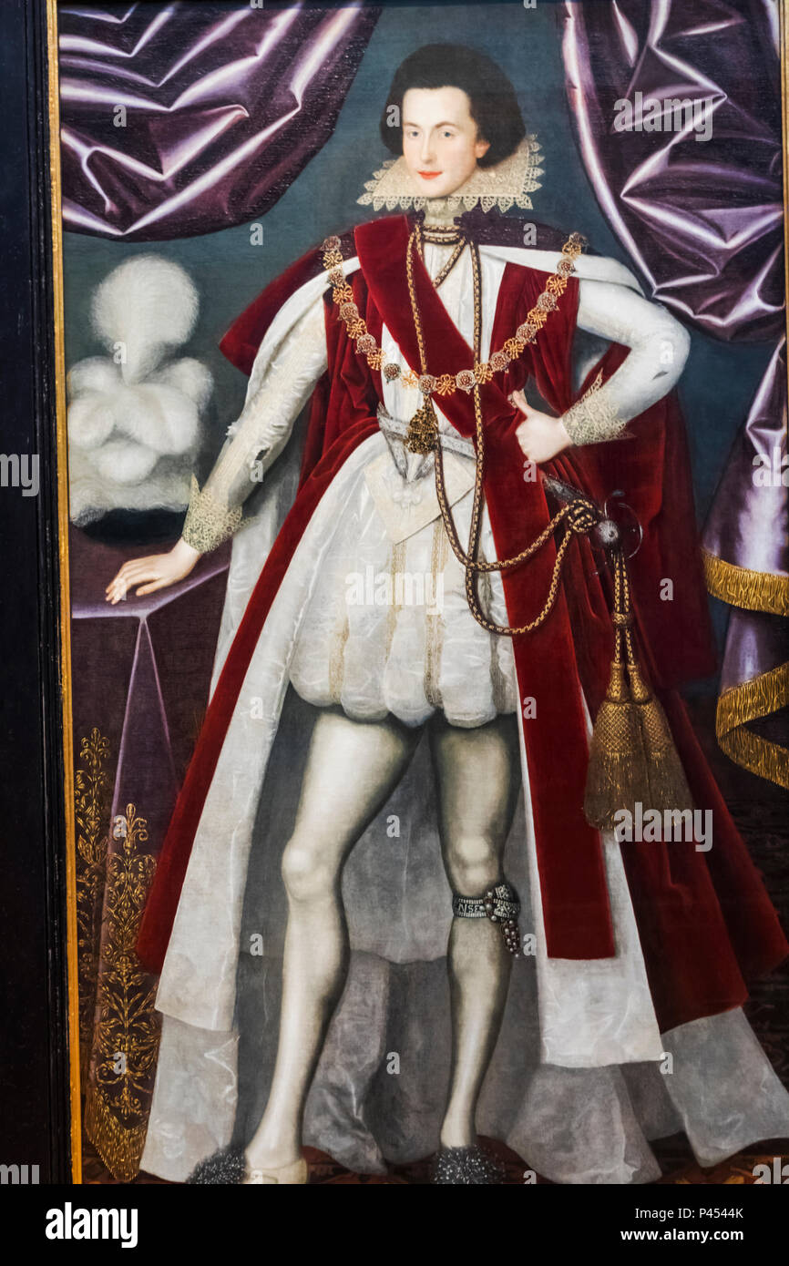 Portrait of George Villiers 1st Duke of Buckingham dated 1616 Stock ...