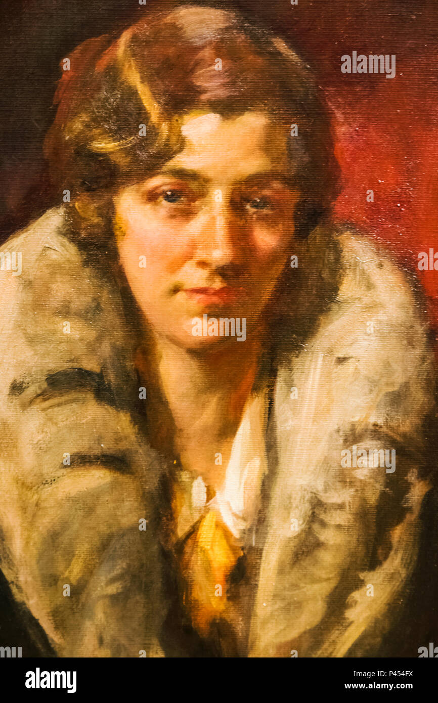 Portrait of Amy Johnson by Sir John Longstaff dated 1930 Stock Photo ...