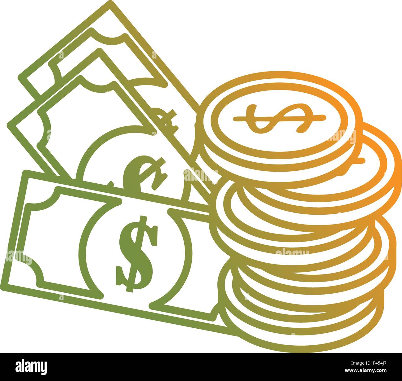 American dollar money bills coins Stock Vector Images - Alamy