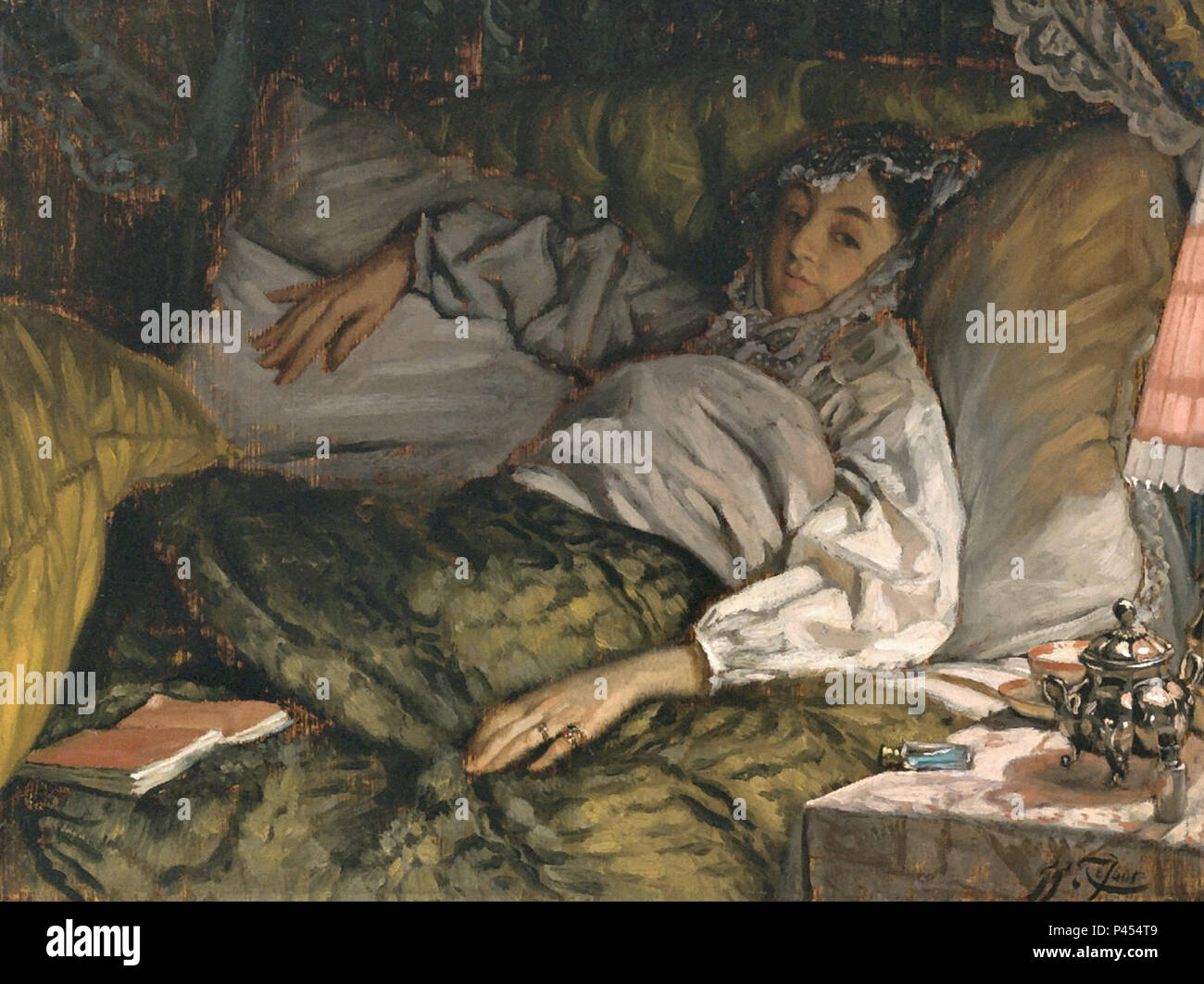 Tissot James Jacques - a Reclining Lady Stock Photo - Alamy
