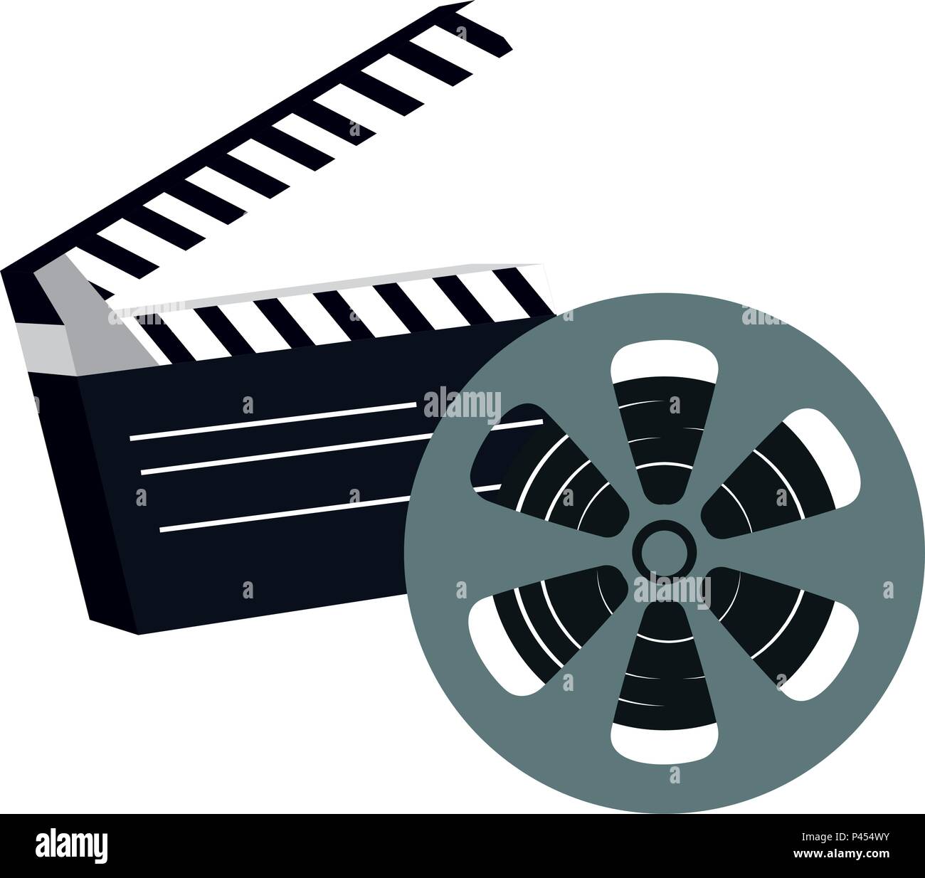 clapper board with reel Stock Vector Image & Art - Alamy