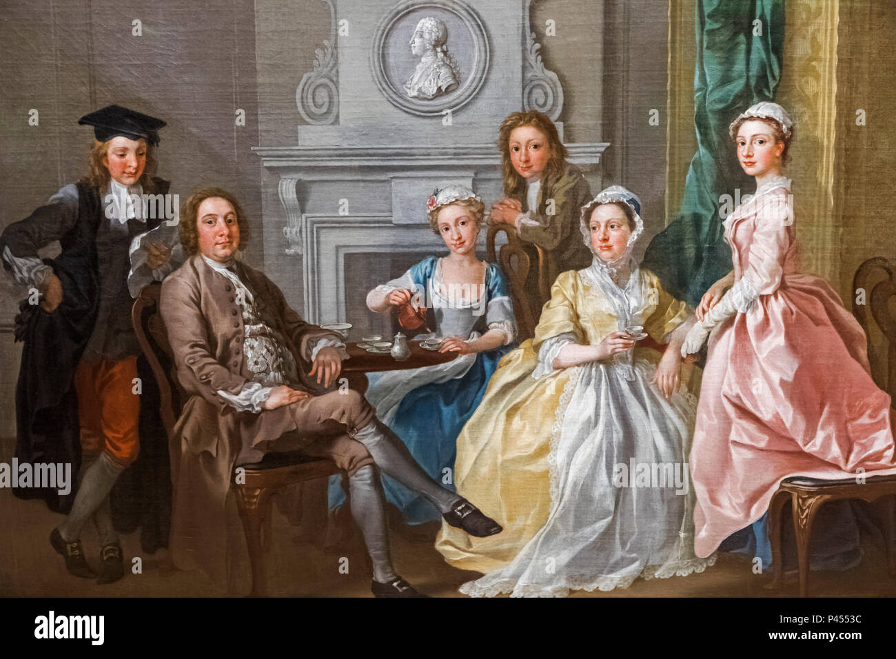 Painting of The Tyers Family by Francis Hayman dated 1740 Stock Photo ...