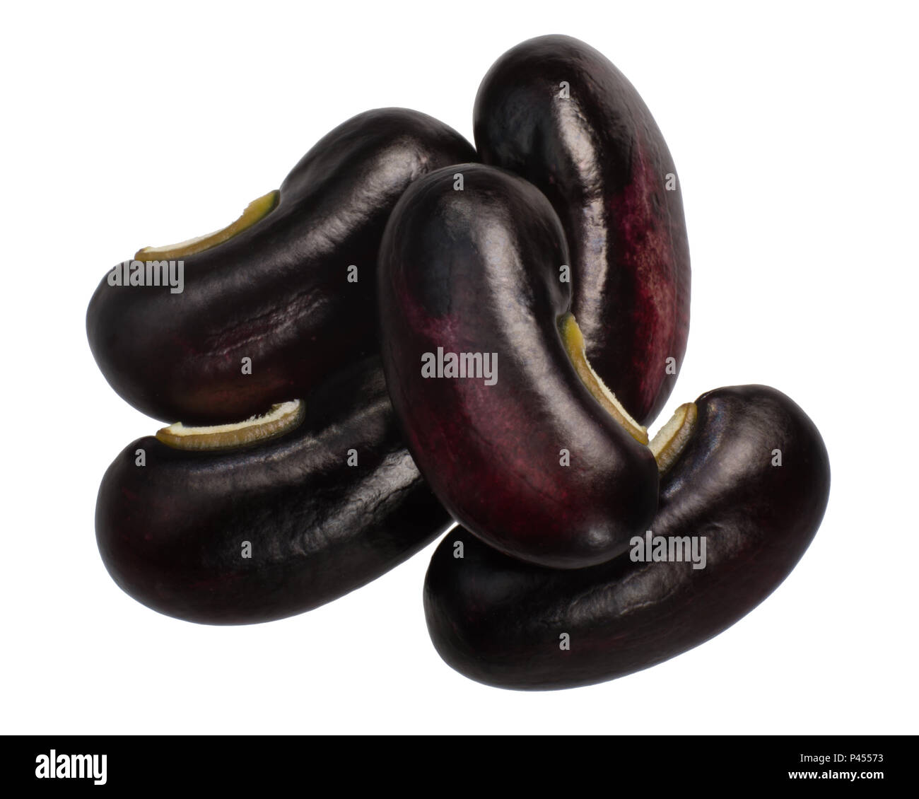 Black gram, or black matpe beans (Vigna mungo seeds), top view, fresh ...