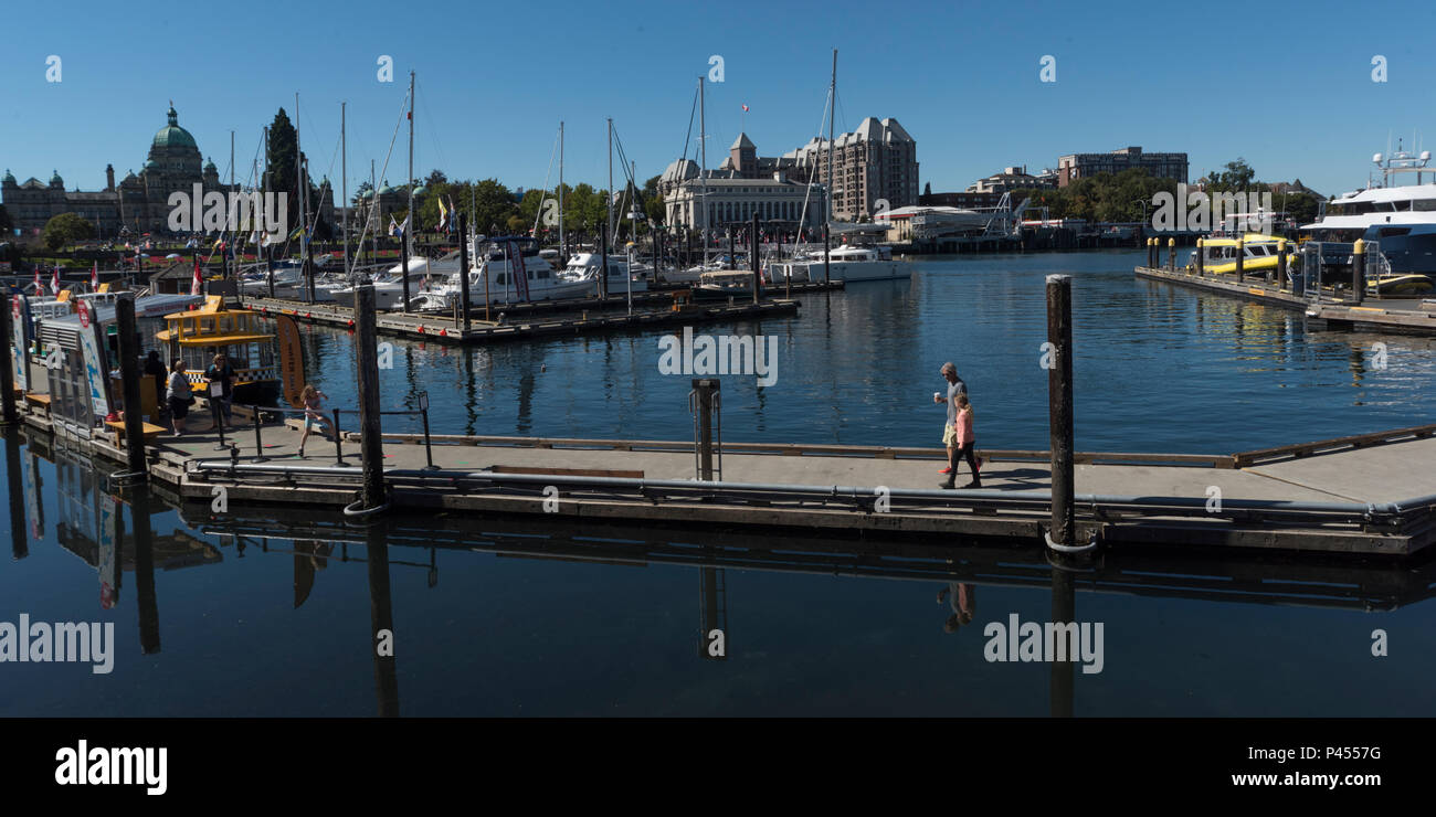 Boats at harbor, Inner Harbour, Victoria, Vancouver Island, British ...