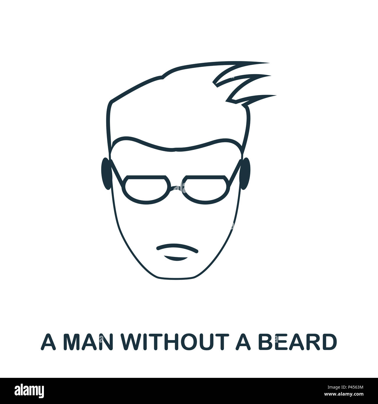 A Man Without A Beard icon. Flat style icon design. UI. Illustration of ...
