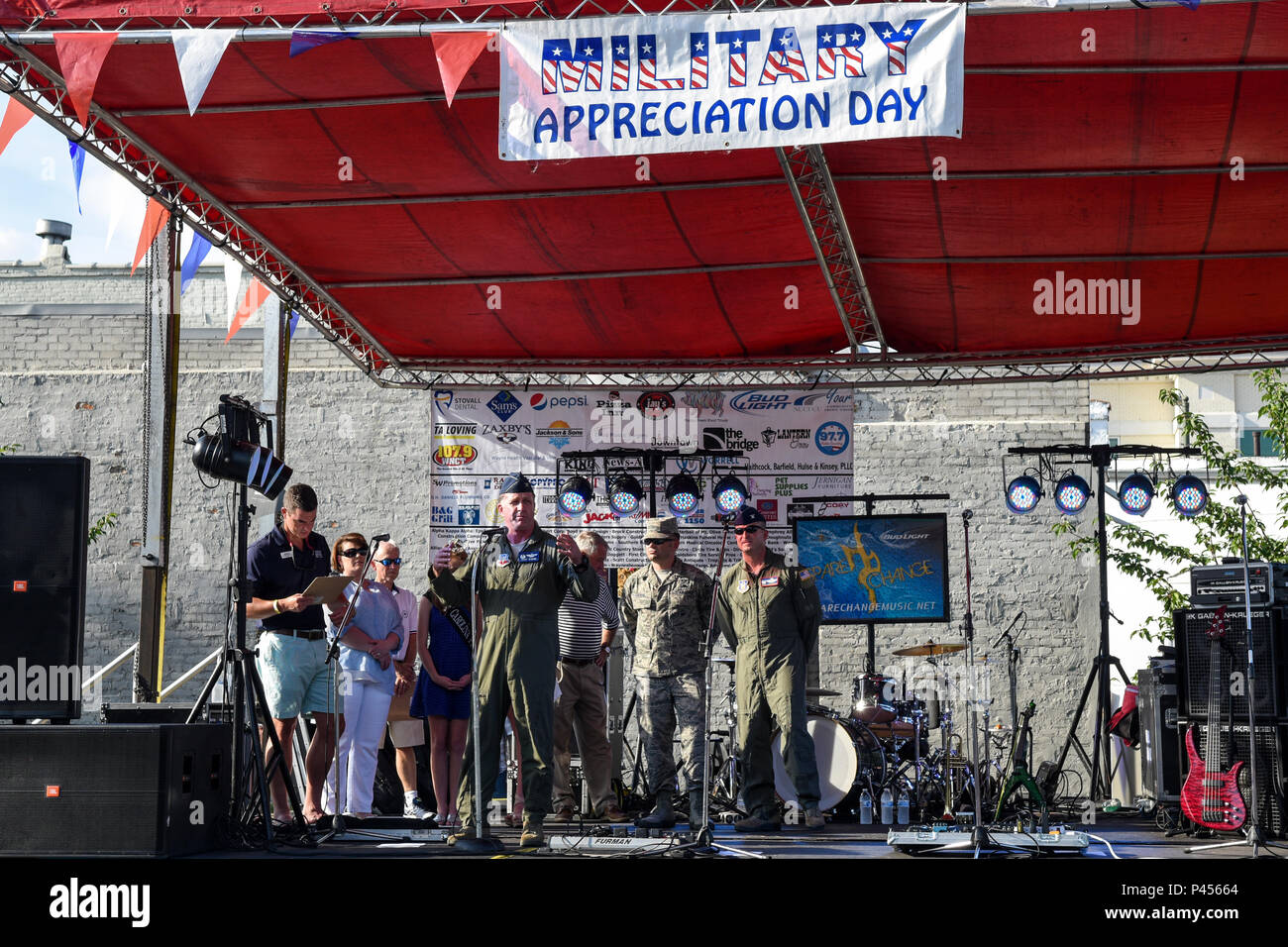 Col. Mark Slocum, 4th Fighter Wing commander, gives opening remarks ...