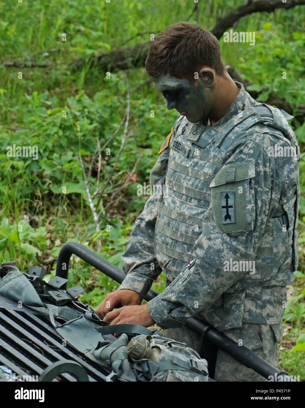 Pfc. Bailey Isselmann, cavalry scout with 2nd Platoon, Troop B, 1st ...