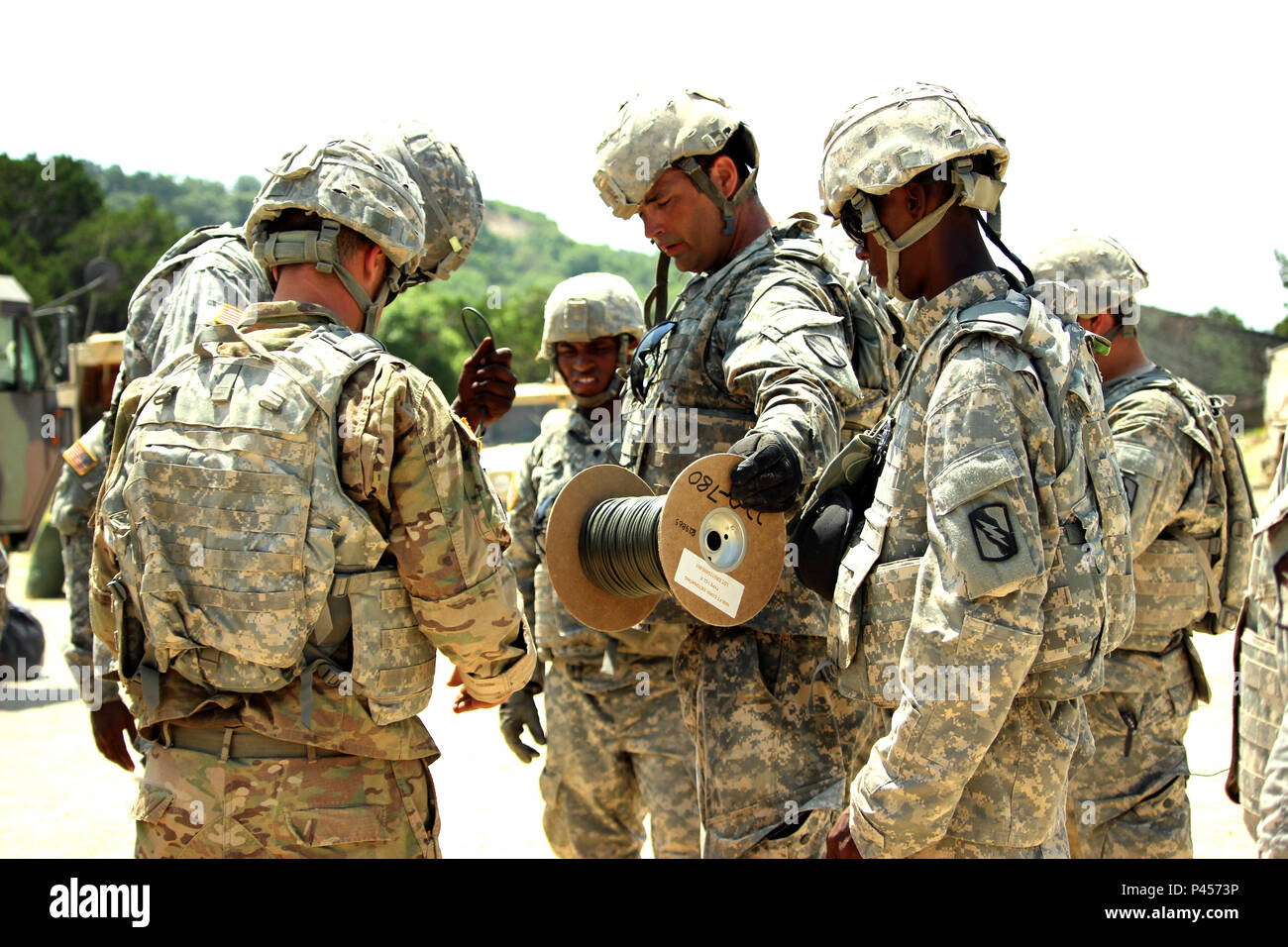 Soldiers of Company B, Special Troops Battalion, 155th Armored Brigade ...