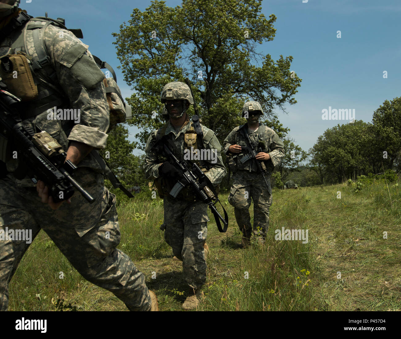 Cavalry scouts with Troop C, 1st Squadron, 105th Cavalry, 32nd Infantry ...