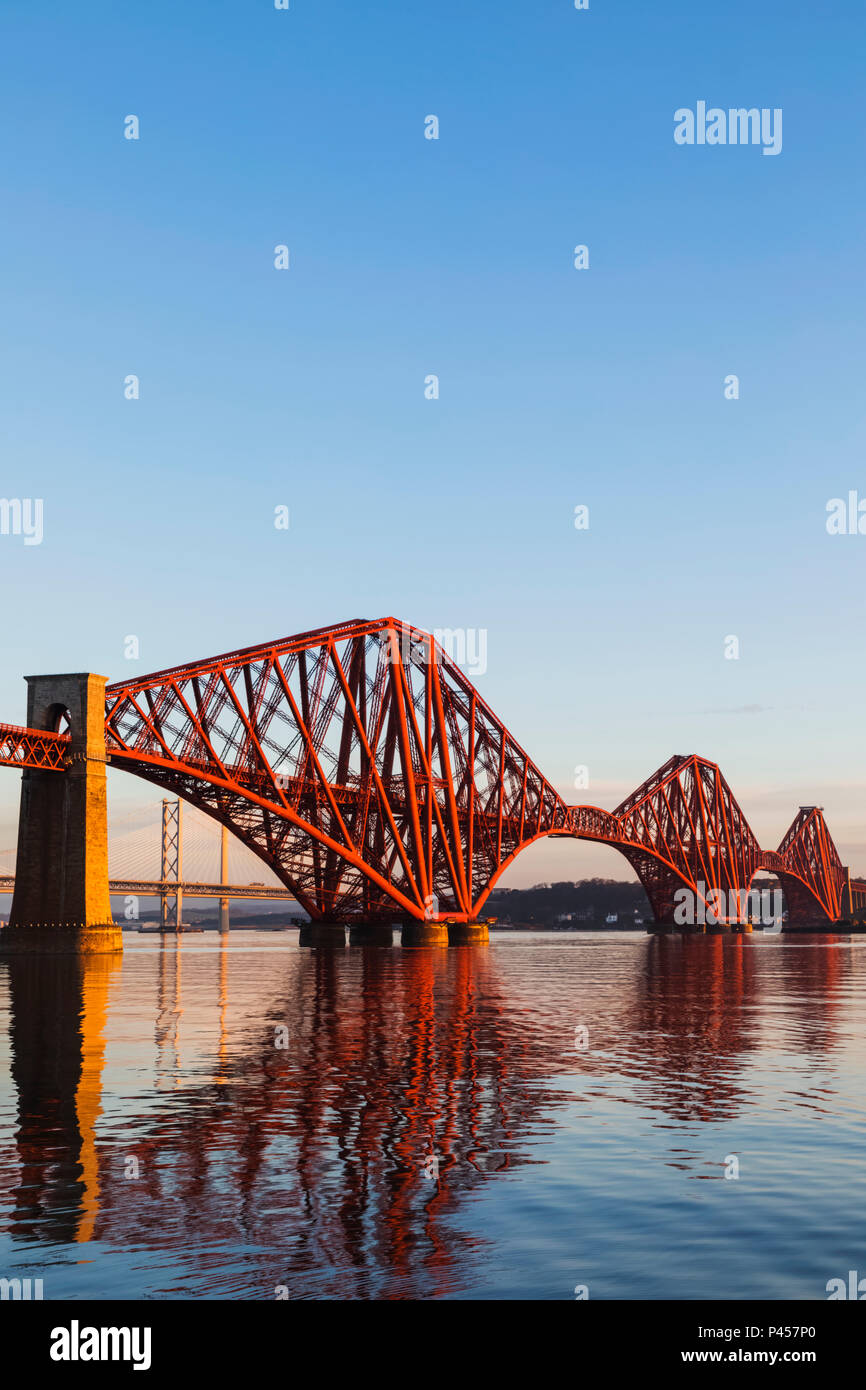 Great Britain, Scotland, Edinburgh, South Queensferry, The Forth Bridge ...