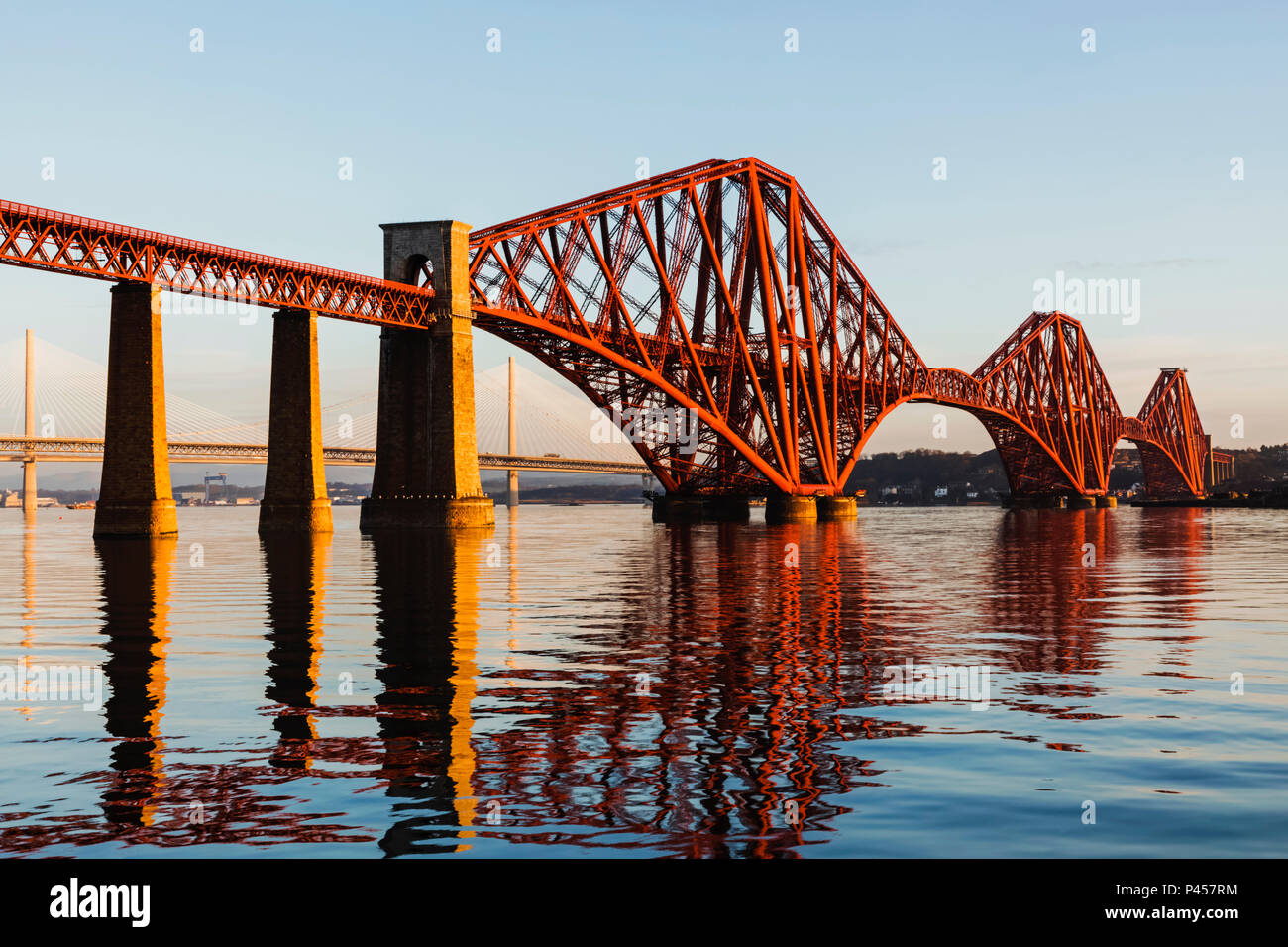 Great Britain, Scotland, Edinburgh, South Queensferry, The Forth Bridge ...
