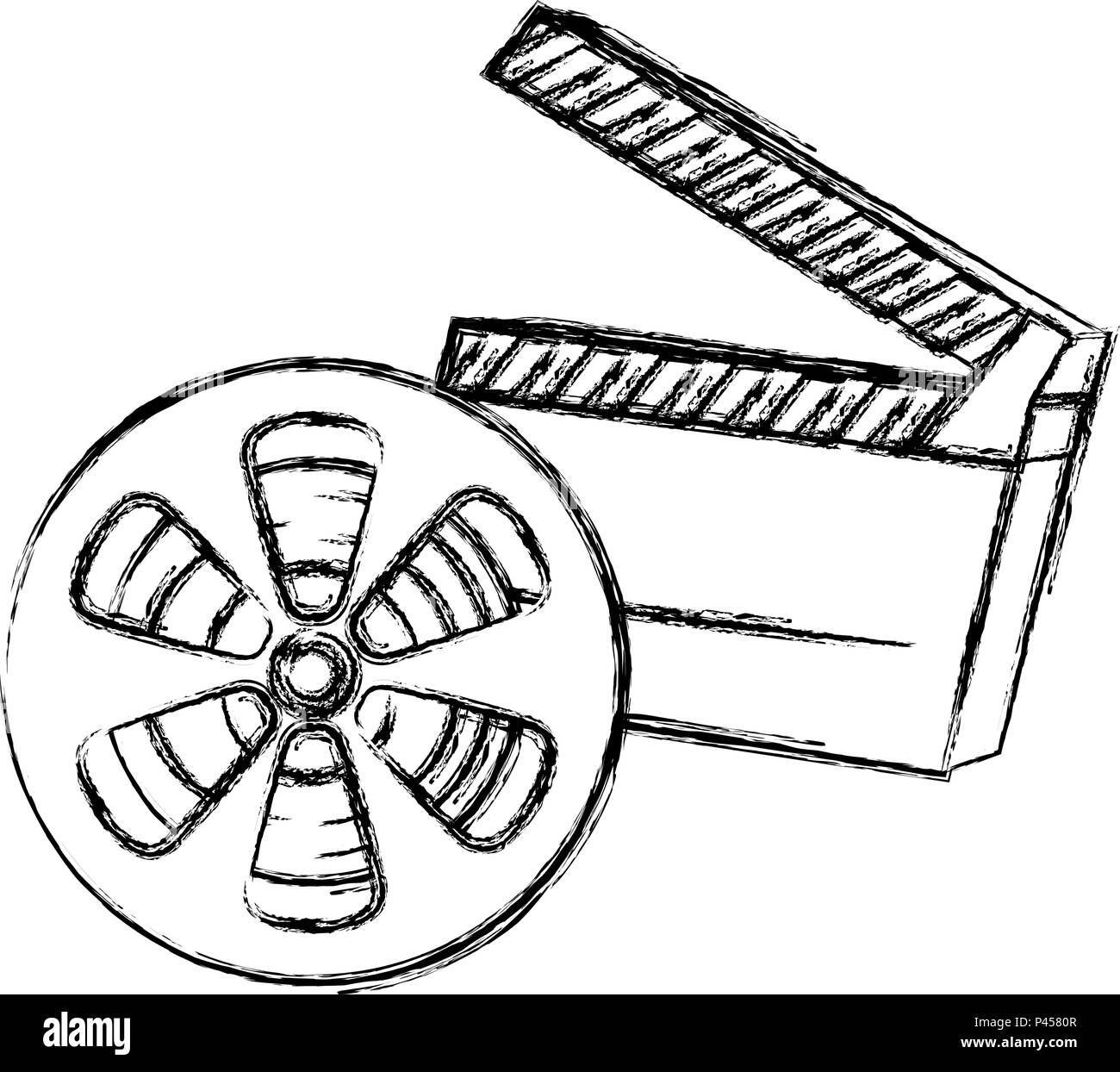 video reel with clapper board Stock Vector Image & Art - Alamy