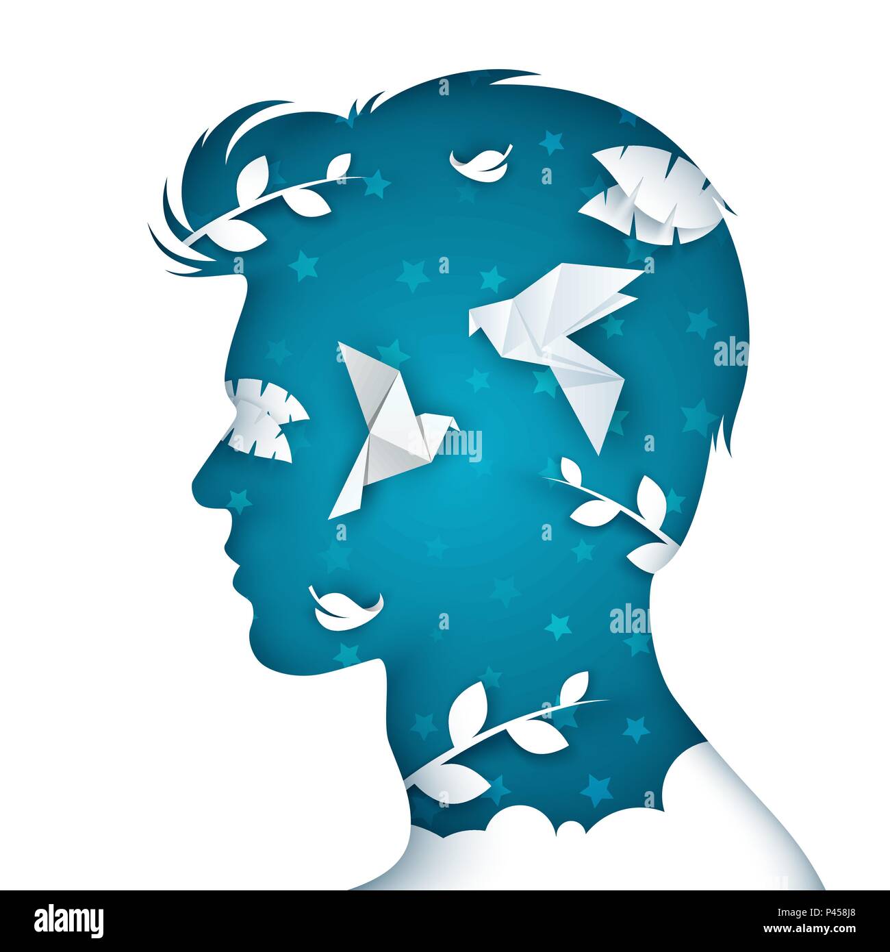 Human head and tree illustration hi-res stock photography and images ...