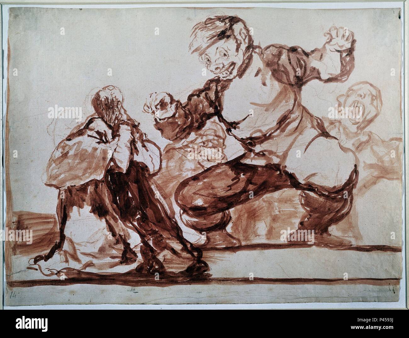 Giant foolishness. Gigante disparate. Drawing . Madrid, Prado museum ...