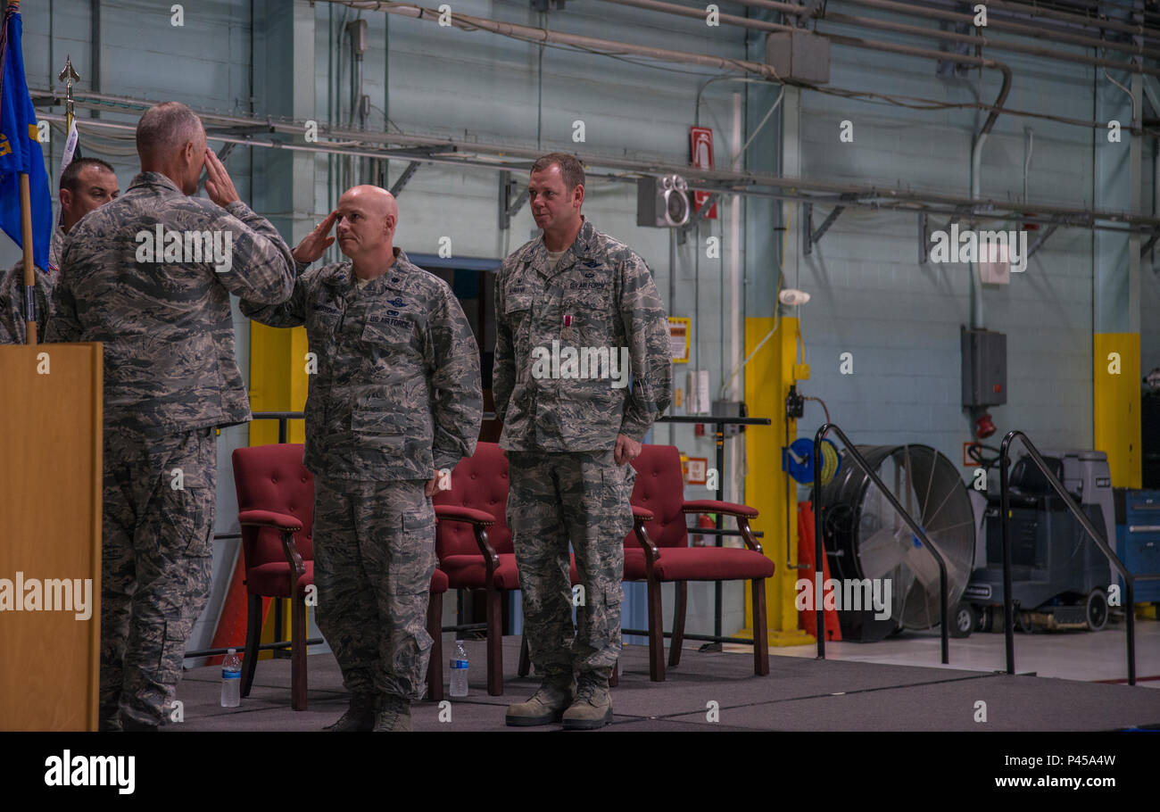 U.S. Air Force Lt. Col. Steven Lambrecht, Commander, 158th Fighter Wing ...