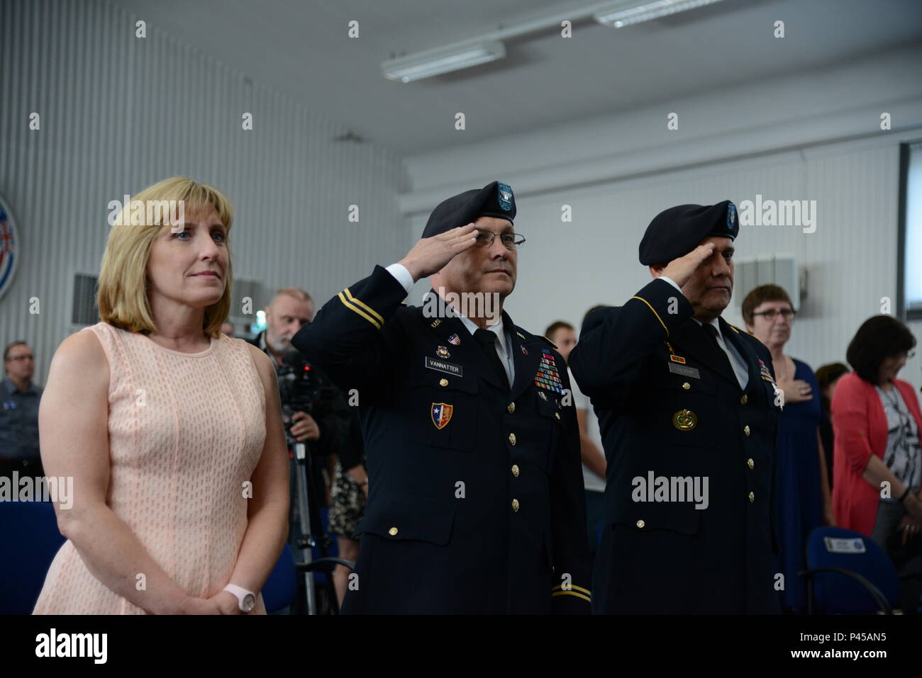 From left, Julie C. Vannatter, Col. Marty G. Vannatter and Command Sgt ...
