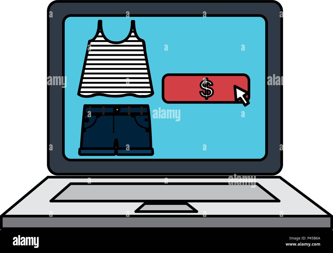 electronic commerce with laptop Stock Vector Image & Art - Alamy