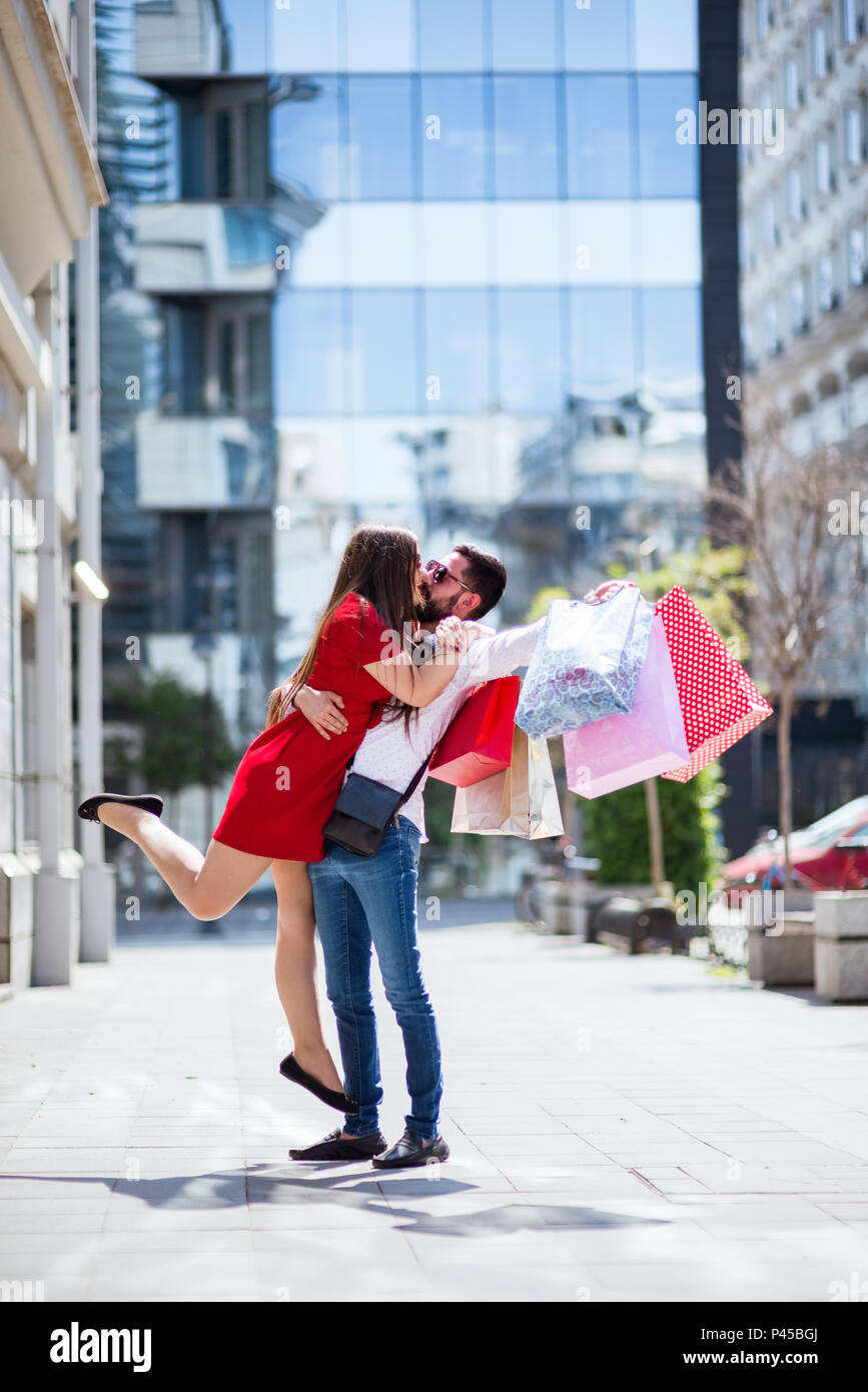 Shopping In The Down Town Romantic Couple Having Fun On The Macedonian