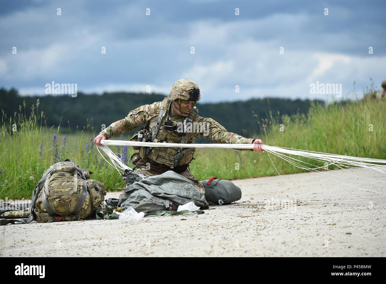 A U.S. Paratrooper with the 82nd Airborne Division, 1st Brigade Combat ...