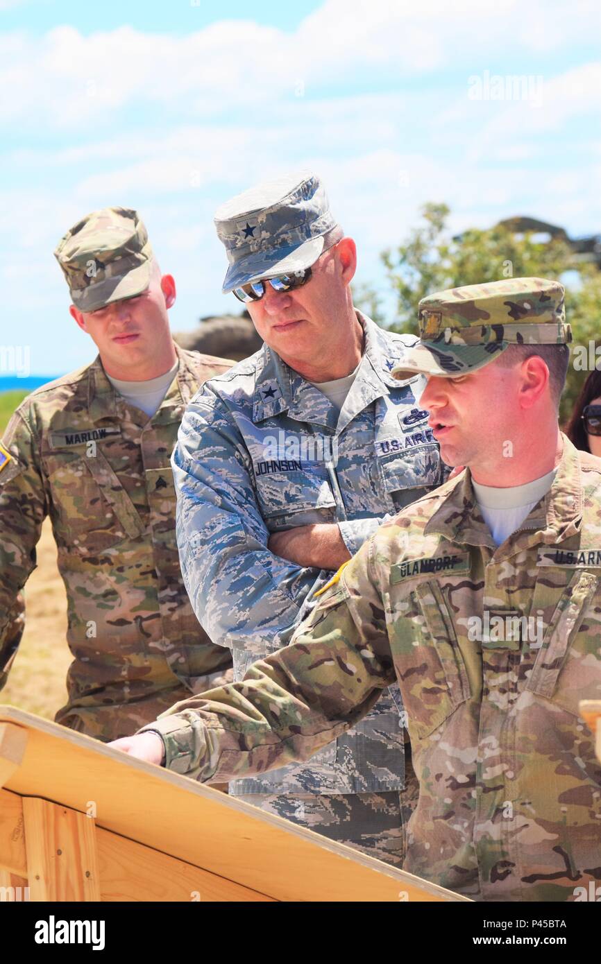 Brig. Gen. Donald L. Johnson (center), the Assistant Adjutant General ...
