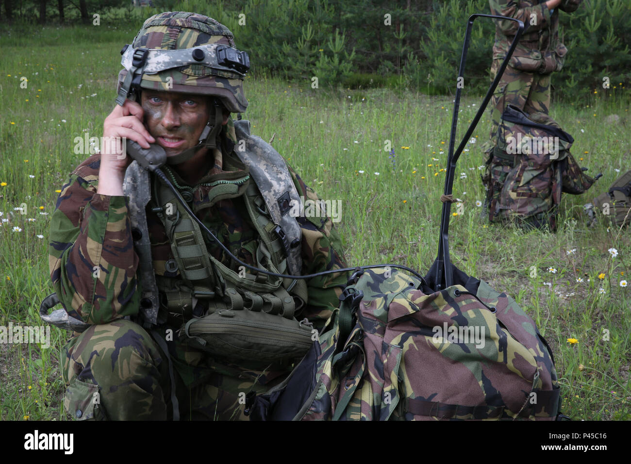 A Dutch soldier of Alpha Company, 11th Infantry Battalion, 11th ...