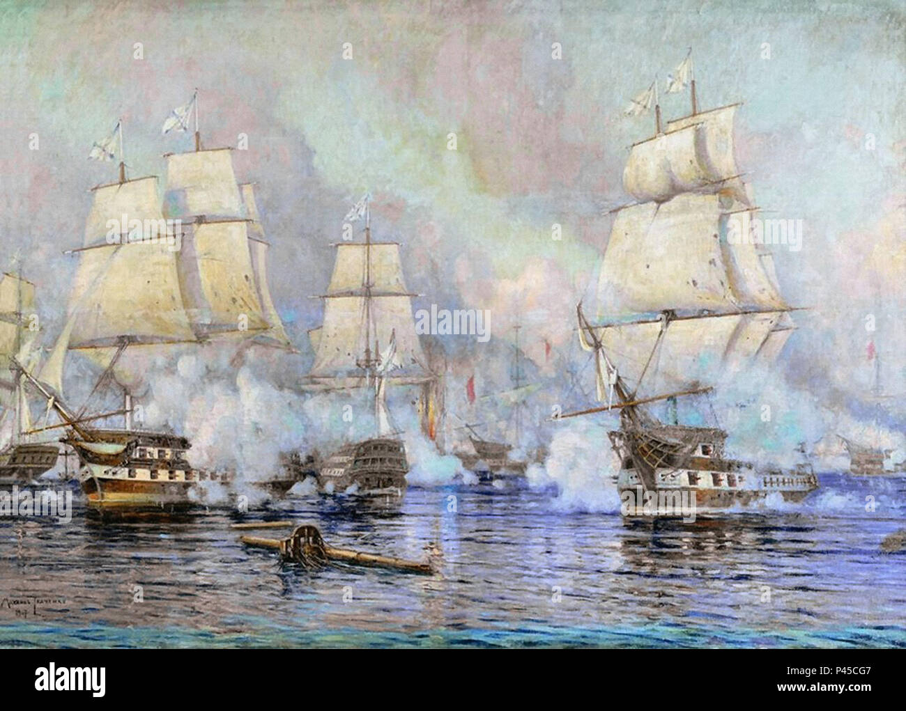 Tkachenko Mikhail Stepanovich - Navarinskoe Battle Stock Photo - Alamy