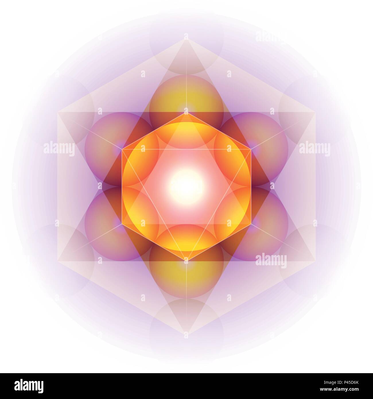 Mandala based on Metatron's cube - sacred geometry figure. Vector ...