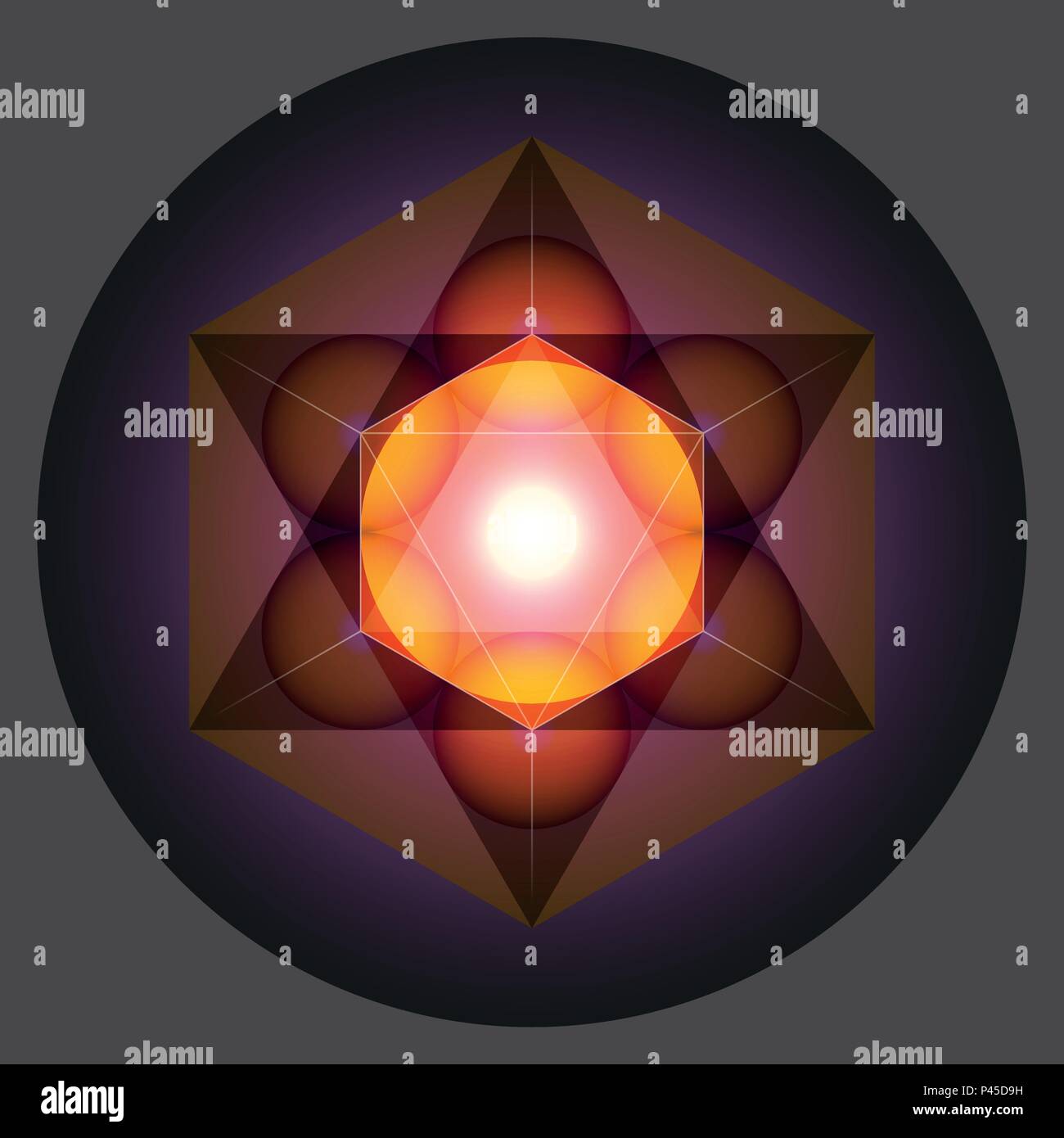 Mandala based on Metatron's cube - sacred geometry figure. Vector ...