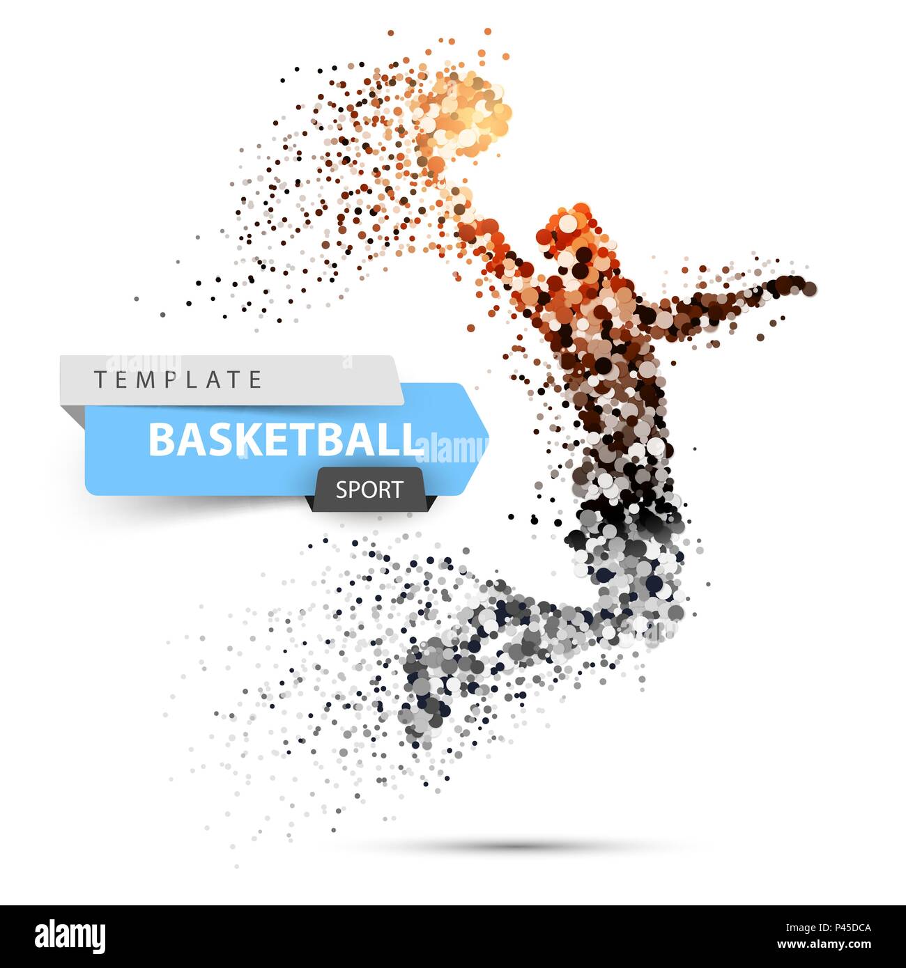 Dot basketball illustration. Basketball player throws the ball Stock ...