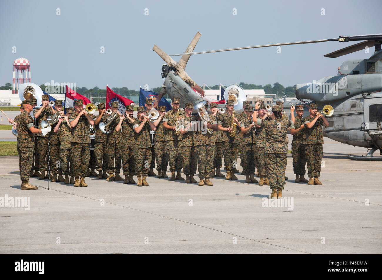 The 2nd Marine Aircraft Wing Band performs during the Marine Corps Air ...