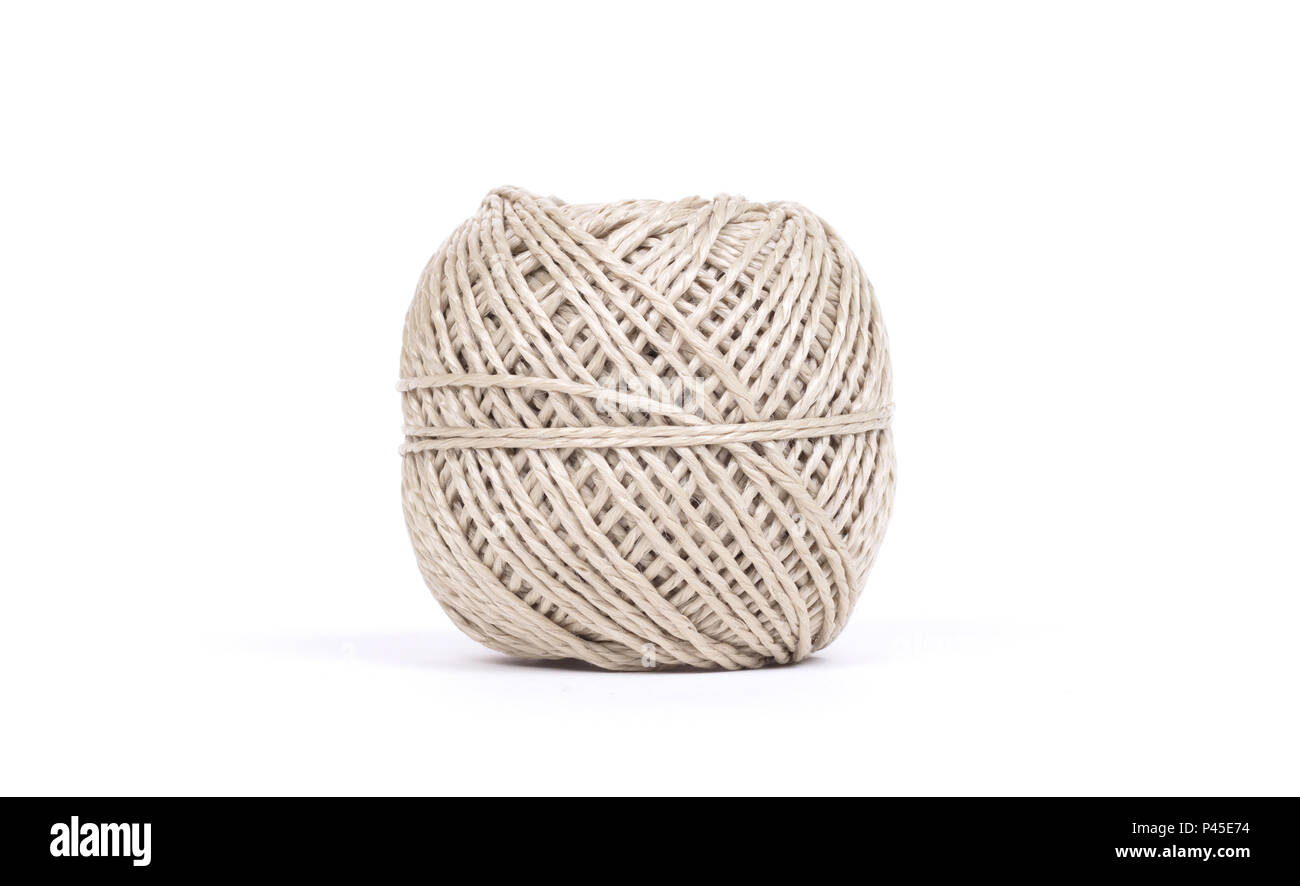 Small ball of rope isolated on a white background Stock Photo - Alamy