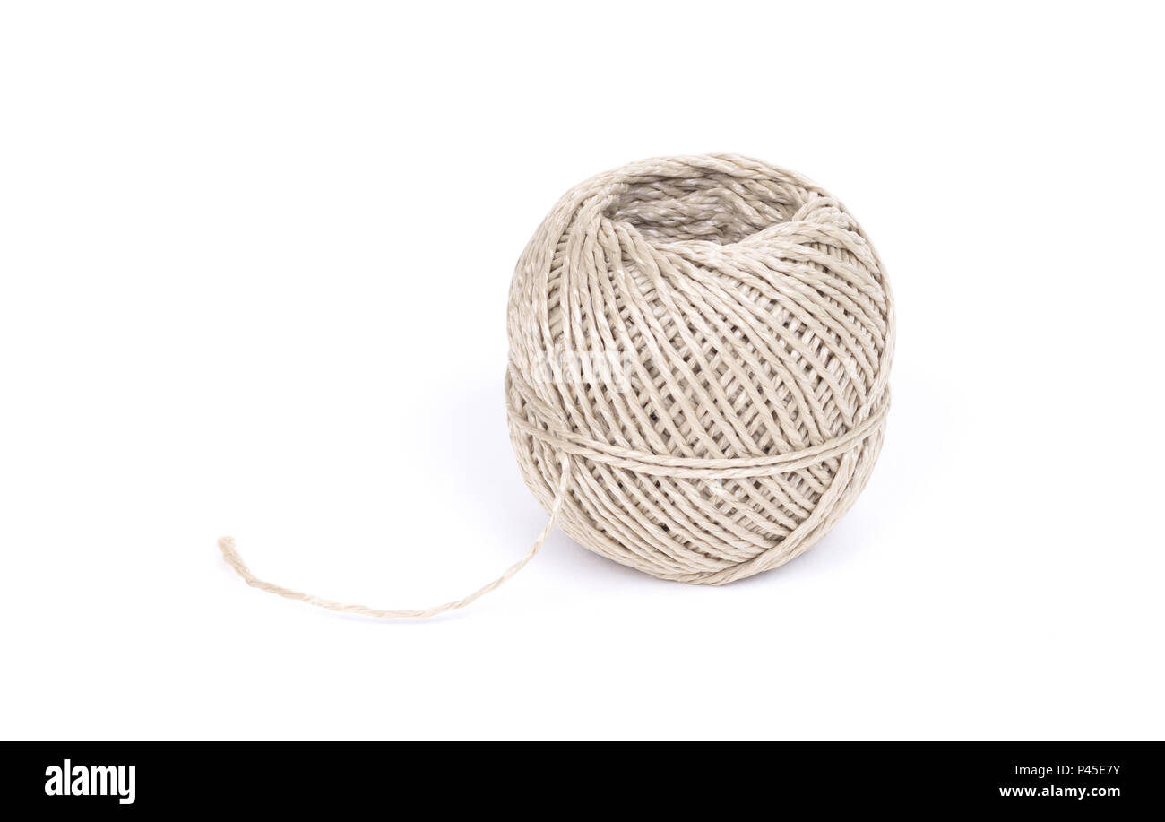 Small ball of rope isolated on a white background Stock Photo - Alamy