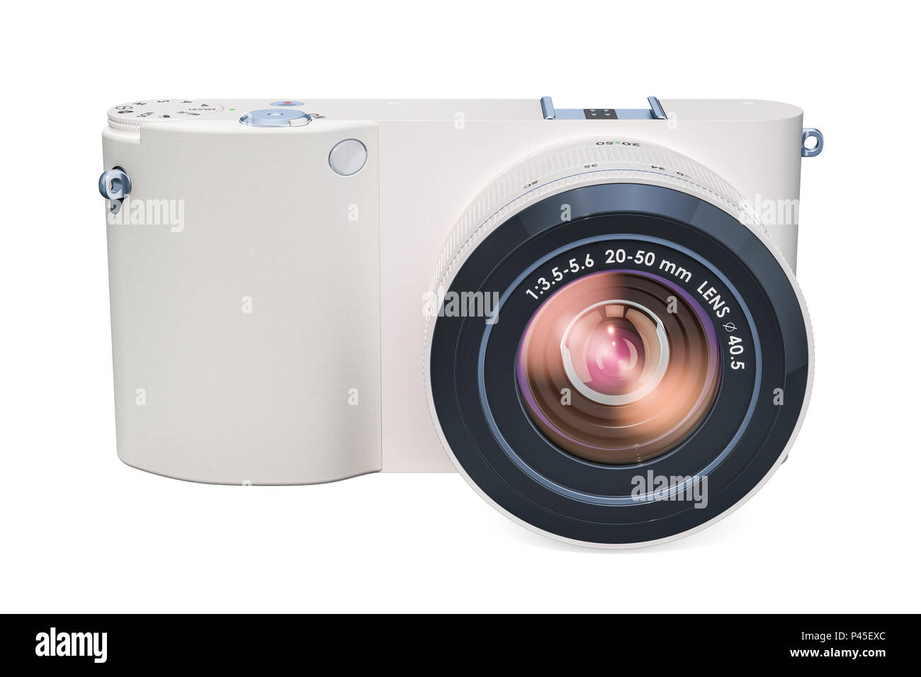 Digital camera, mirrorless interchangeable-lens camera. 3D rendering ...