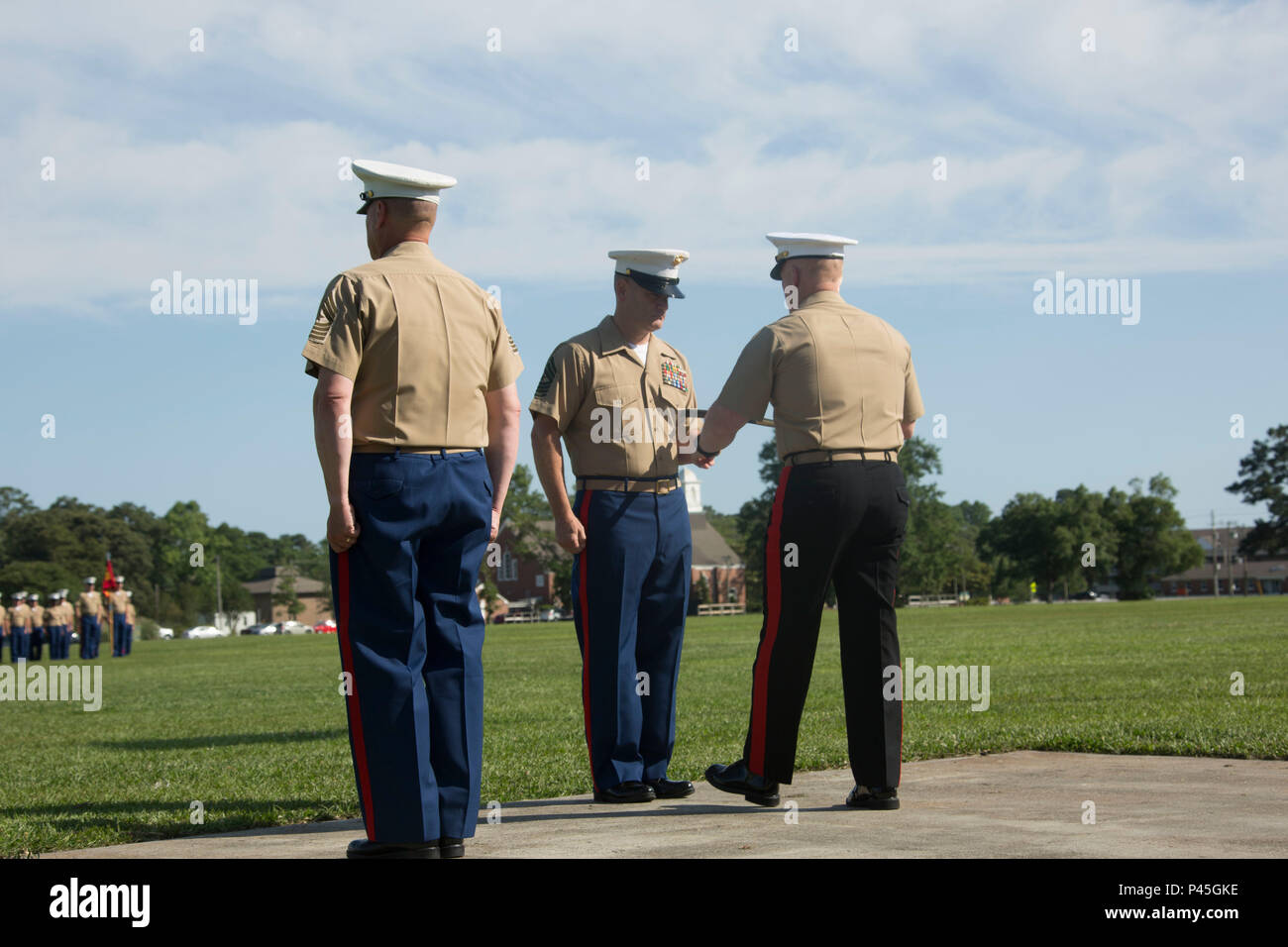 U.S. Marine Corps Brig. Gen. Thomas D. Weidley (Center), commanding ...