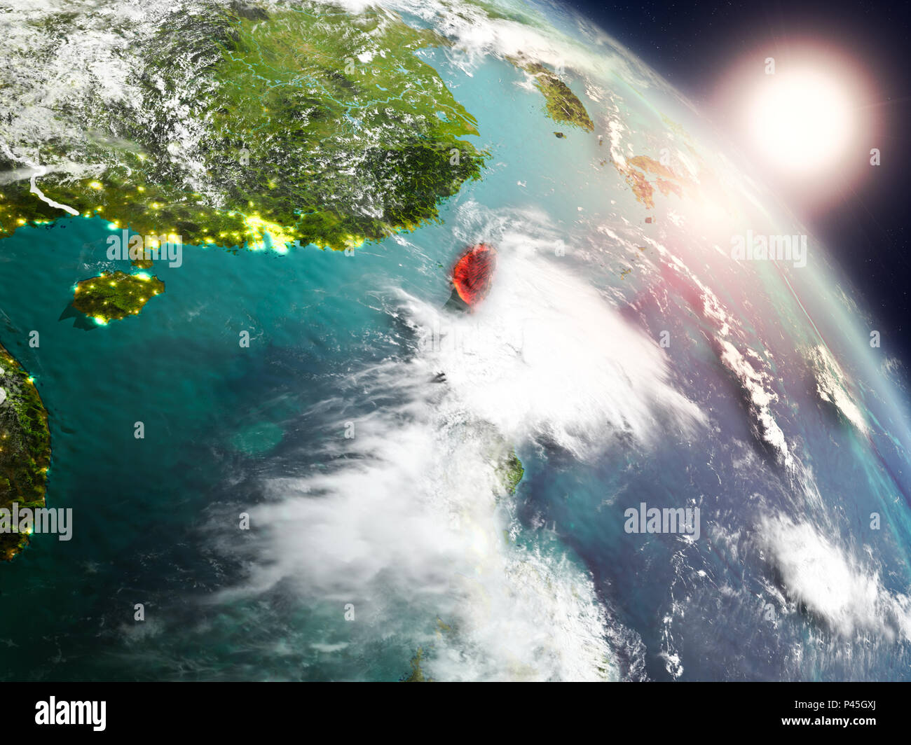 Space view taiwan highlighted hi-res stock photography and images - Alamy