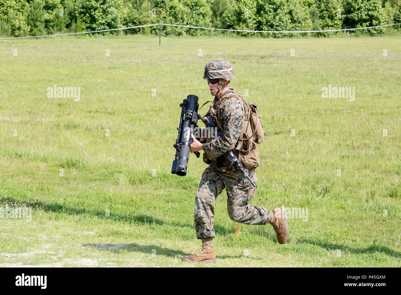 A Marine with Mobile Assault Company, 2nd Combat Engineer Battalion ...