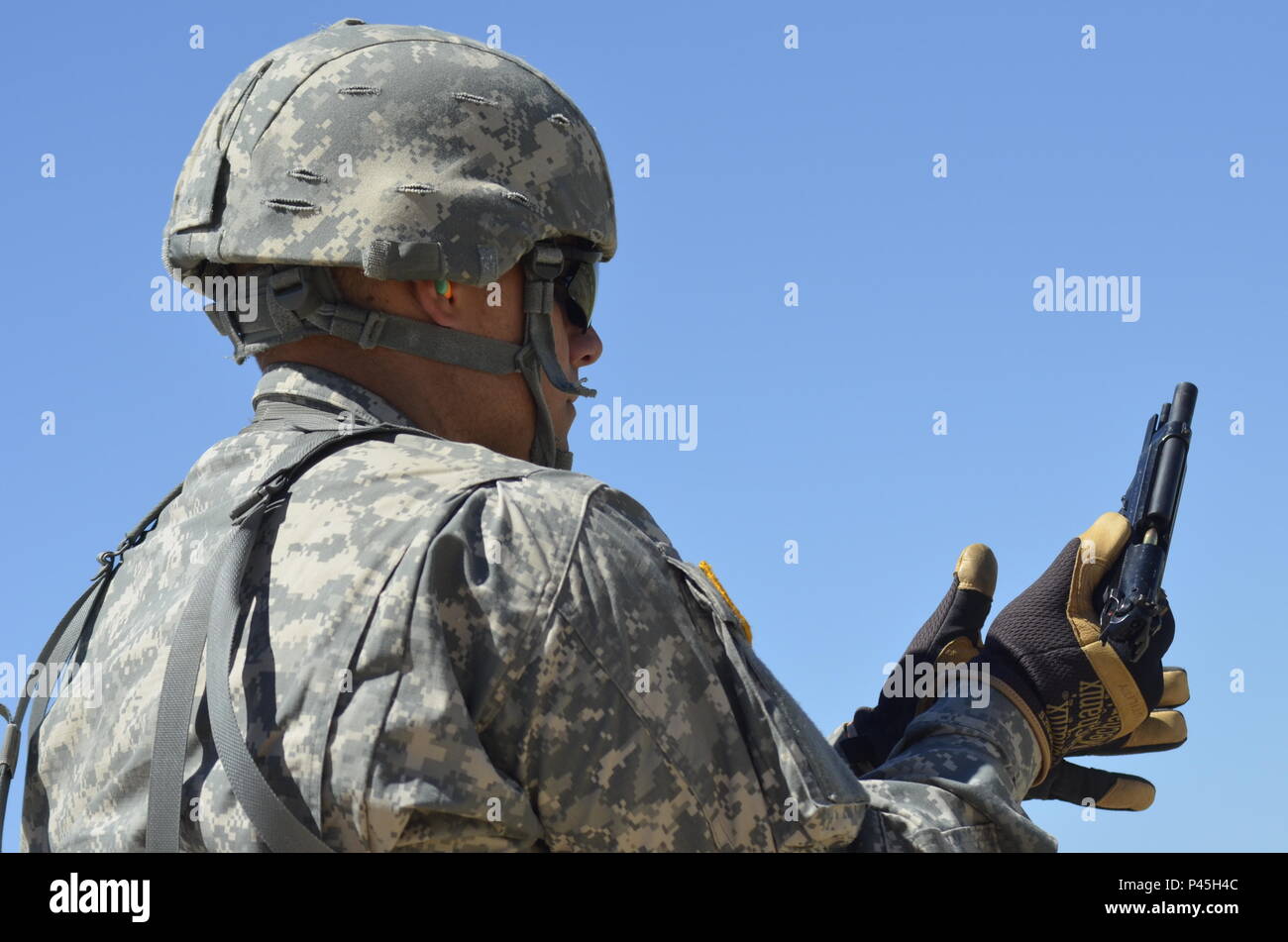 U.S. Army Spc. Riley Collins of the 235th Military Police Company ...
