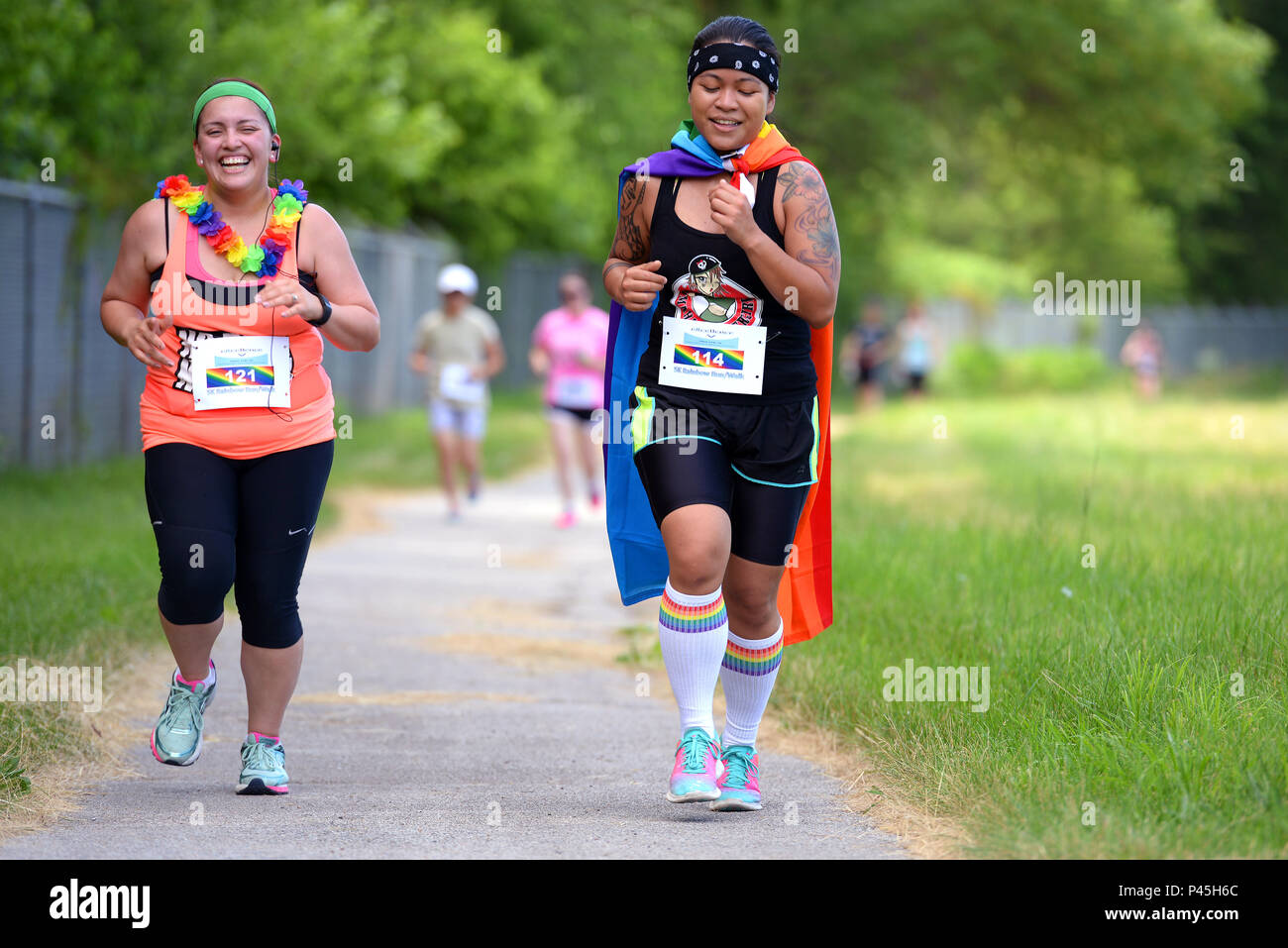 Staff Sgt. Diane Balmer, left, 55th Force Support Squadron, and Hazael ...